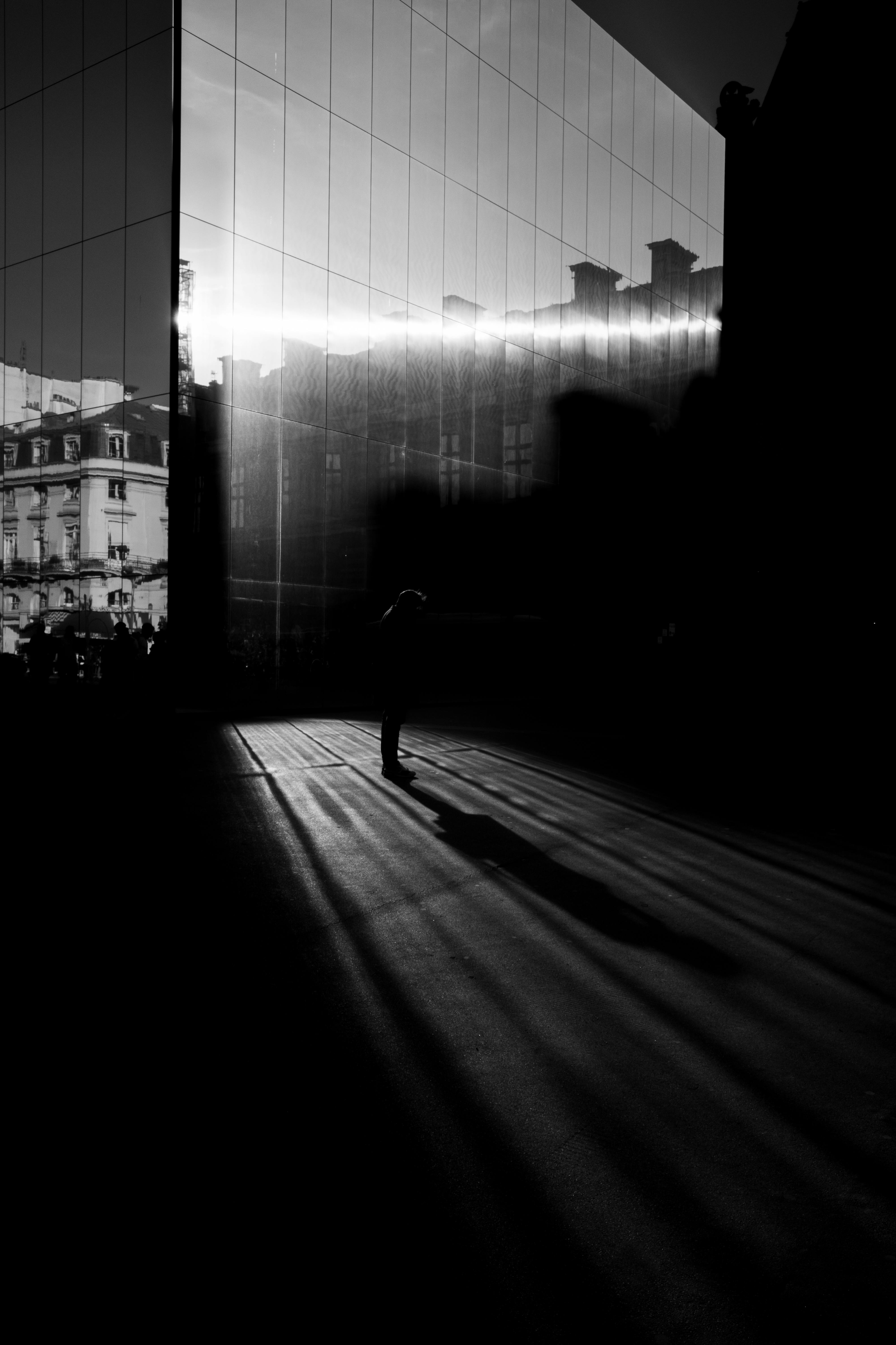 Light Reflection in Windows over Darkness among Buildings · Free Stock ...