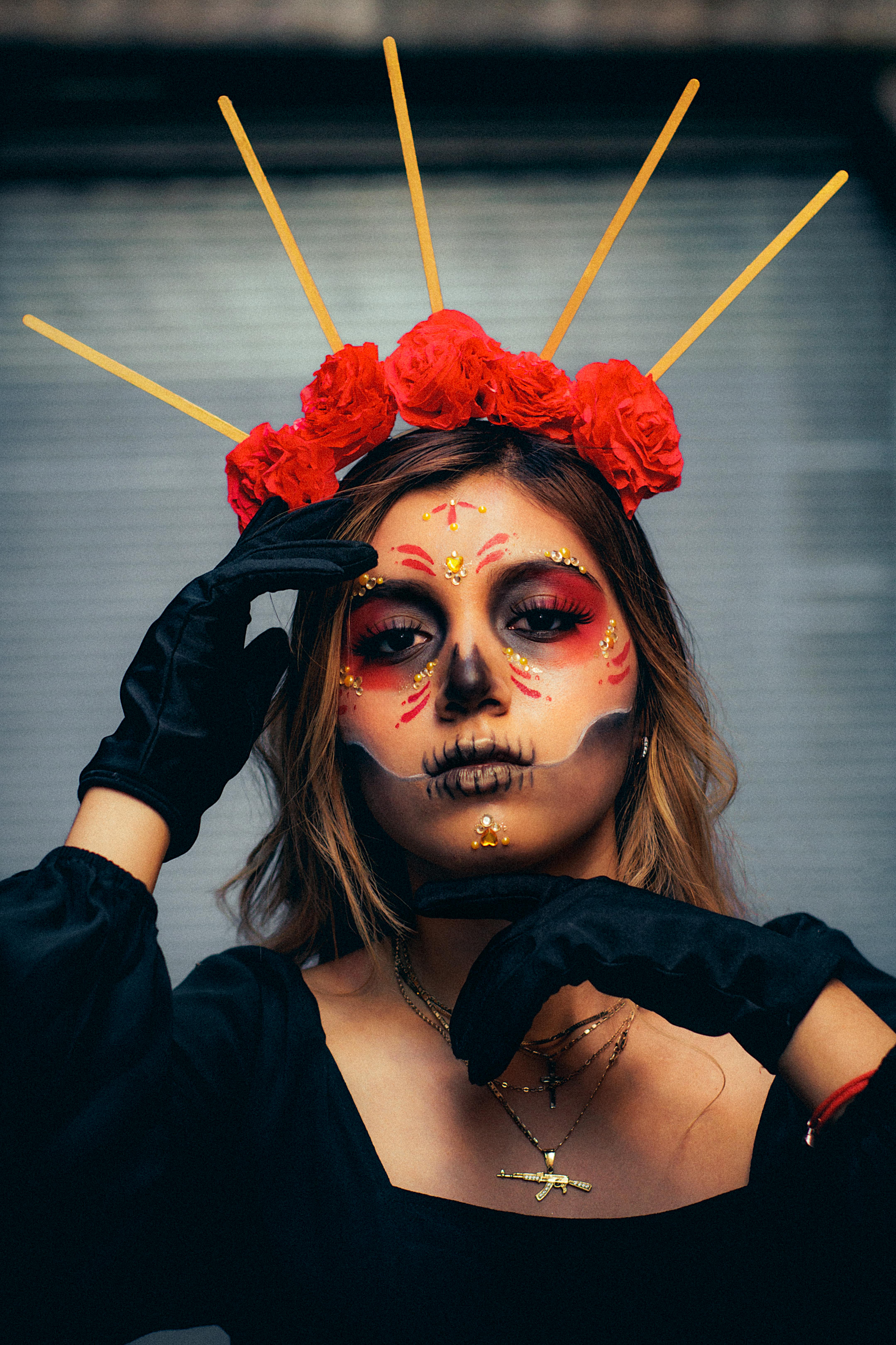 Beautiful Woman in Catrina Costume · Free Stock Photo