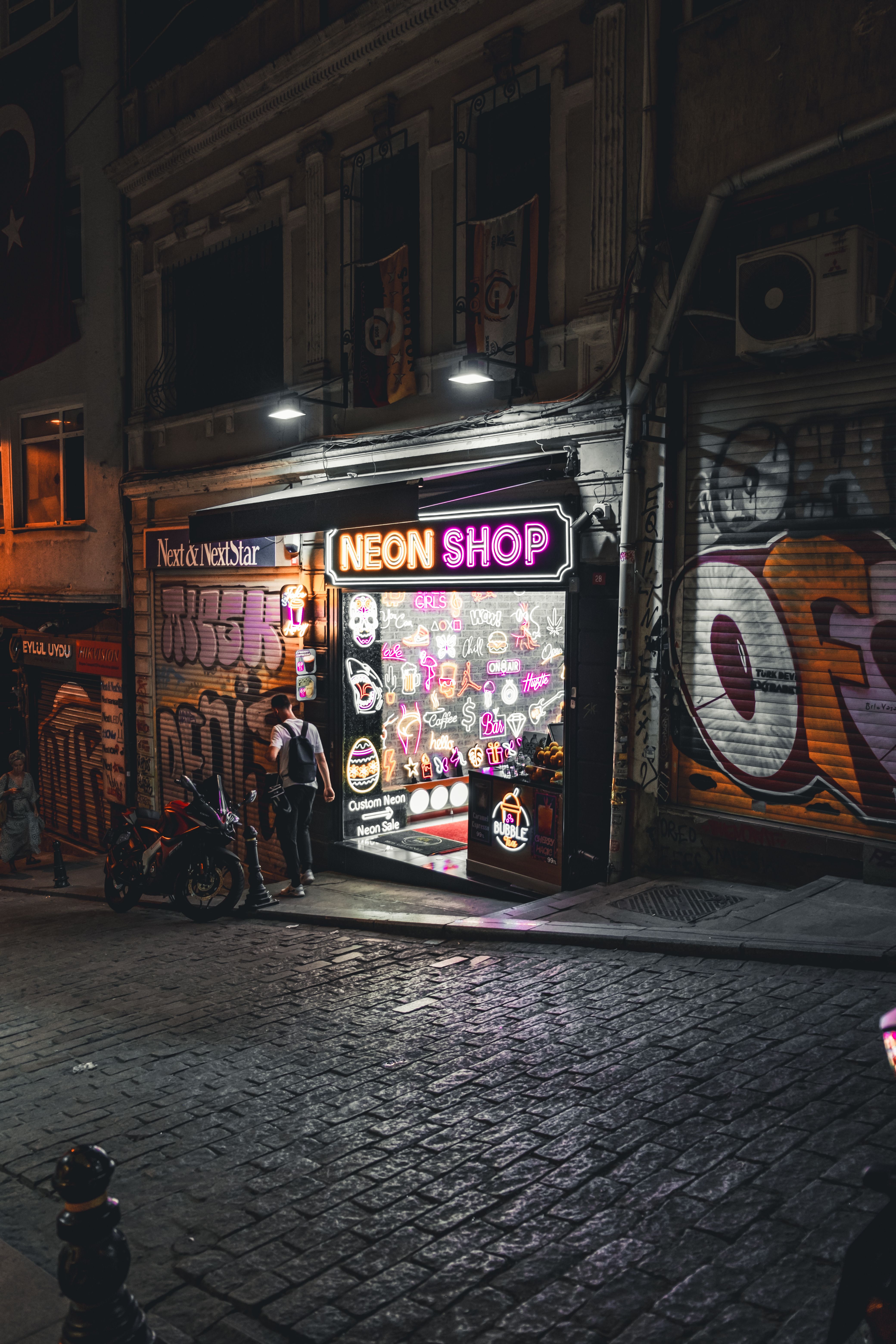 Store with Neon Lights · Free Stock Photo
