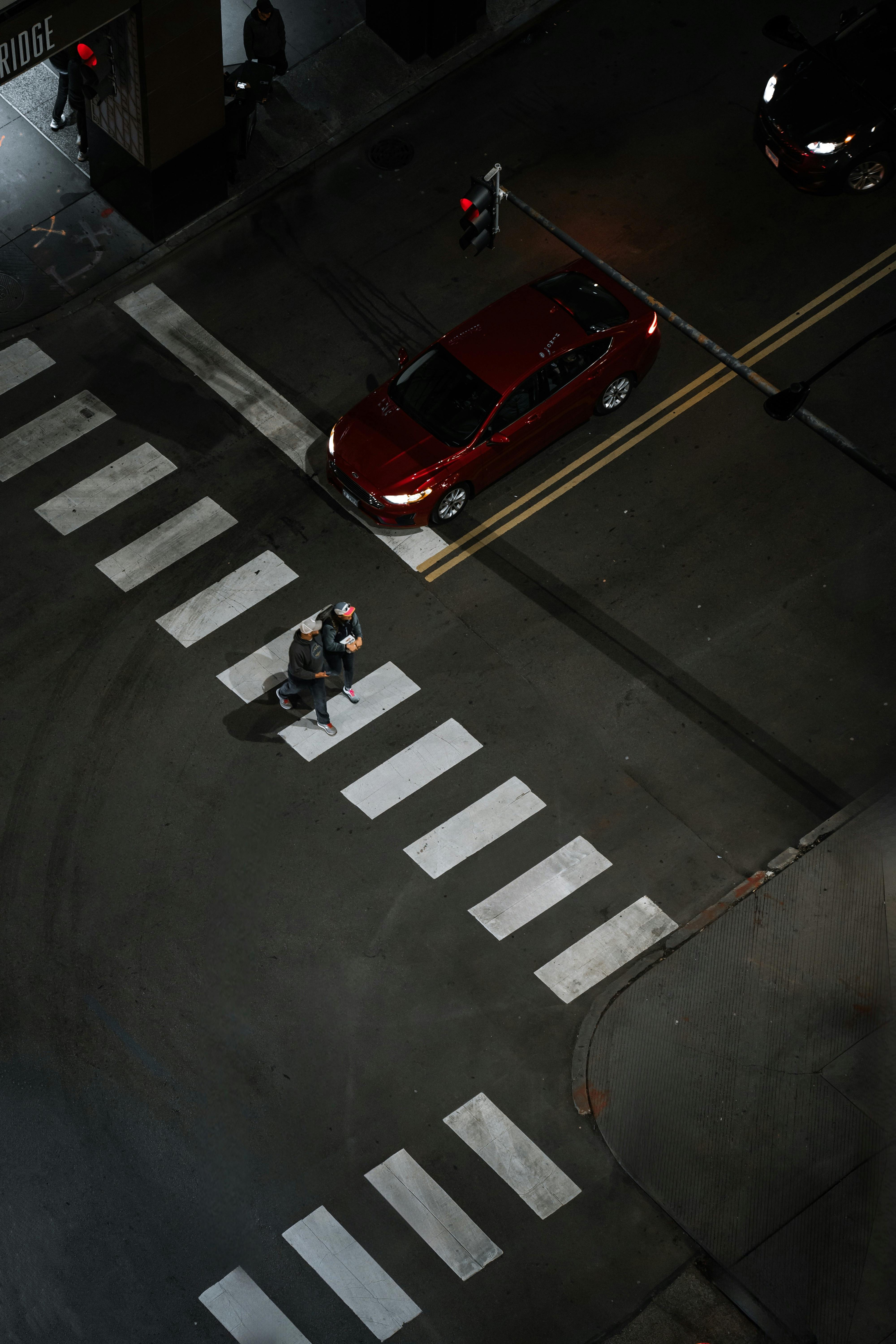 High Angle View of Road Intersection at Dusk · Free Stock Photo