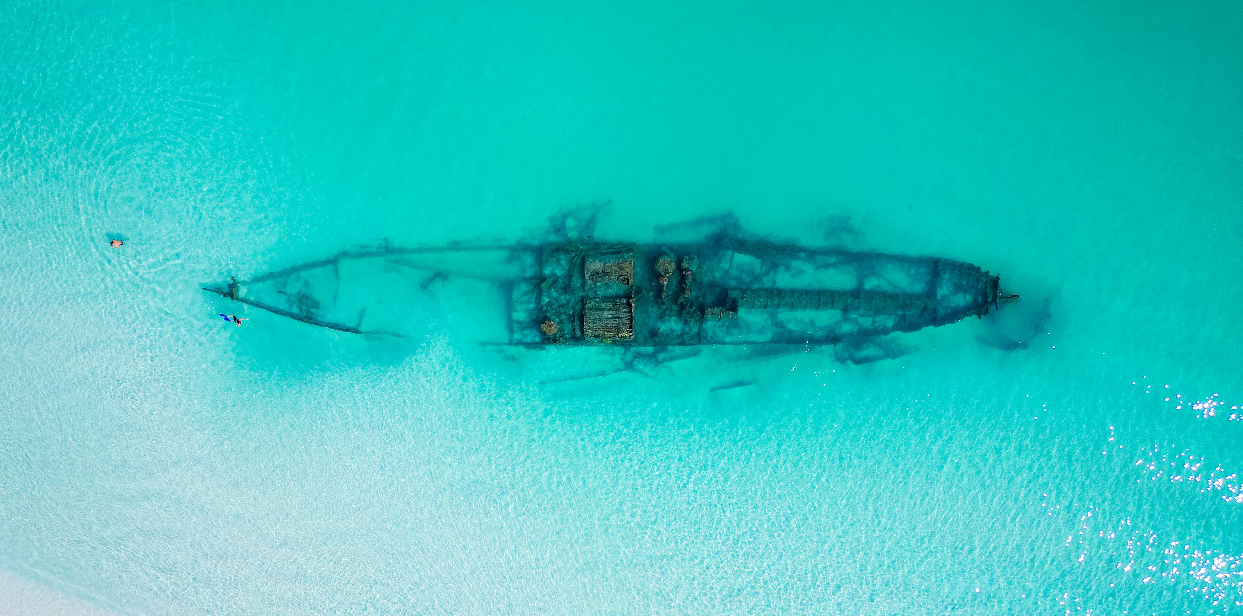 Shape of Ship Wreck in Water · Free Stock Photo