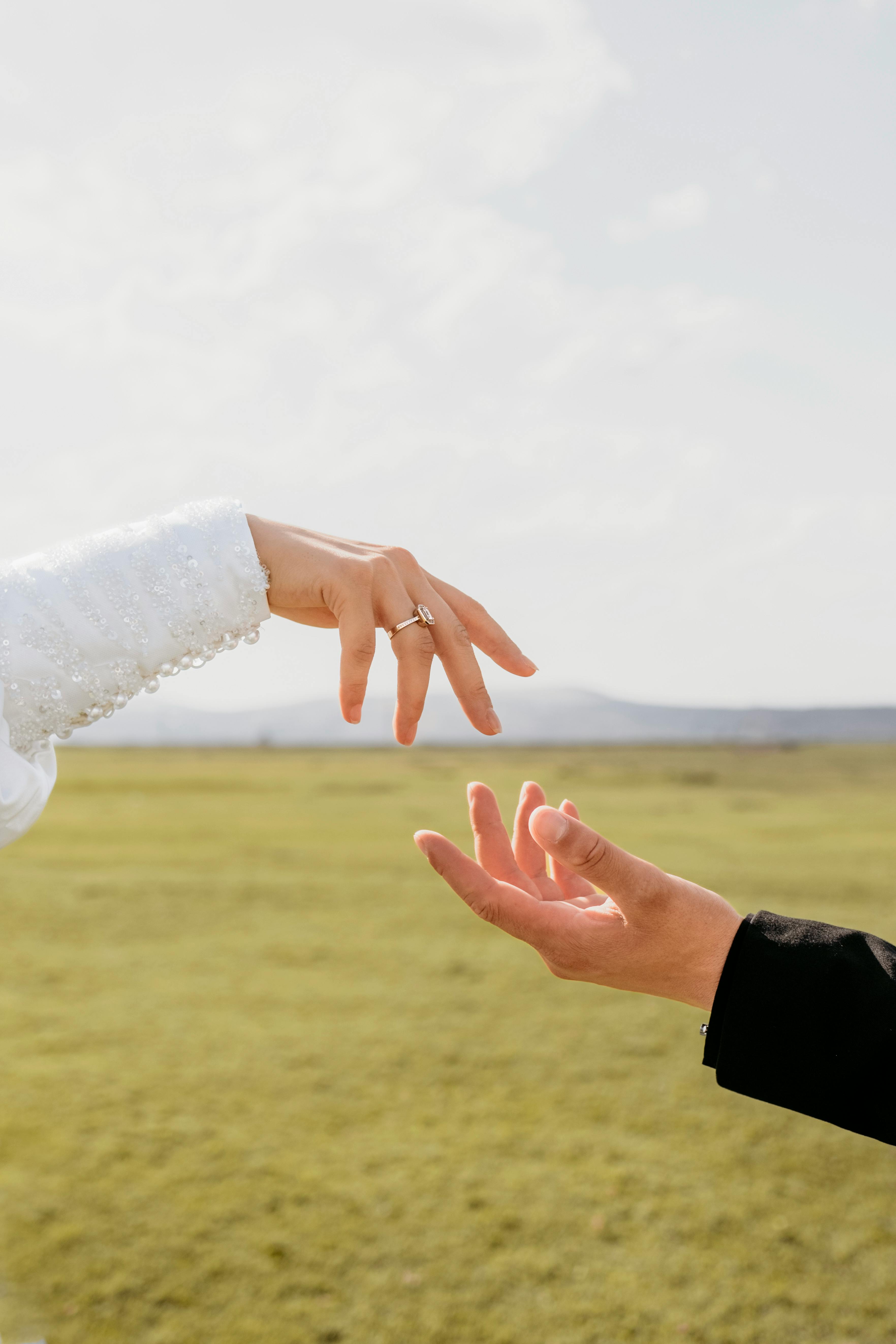 Hands Approaching against Meadow · Free Stock Photo