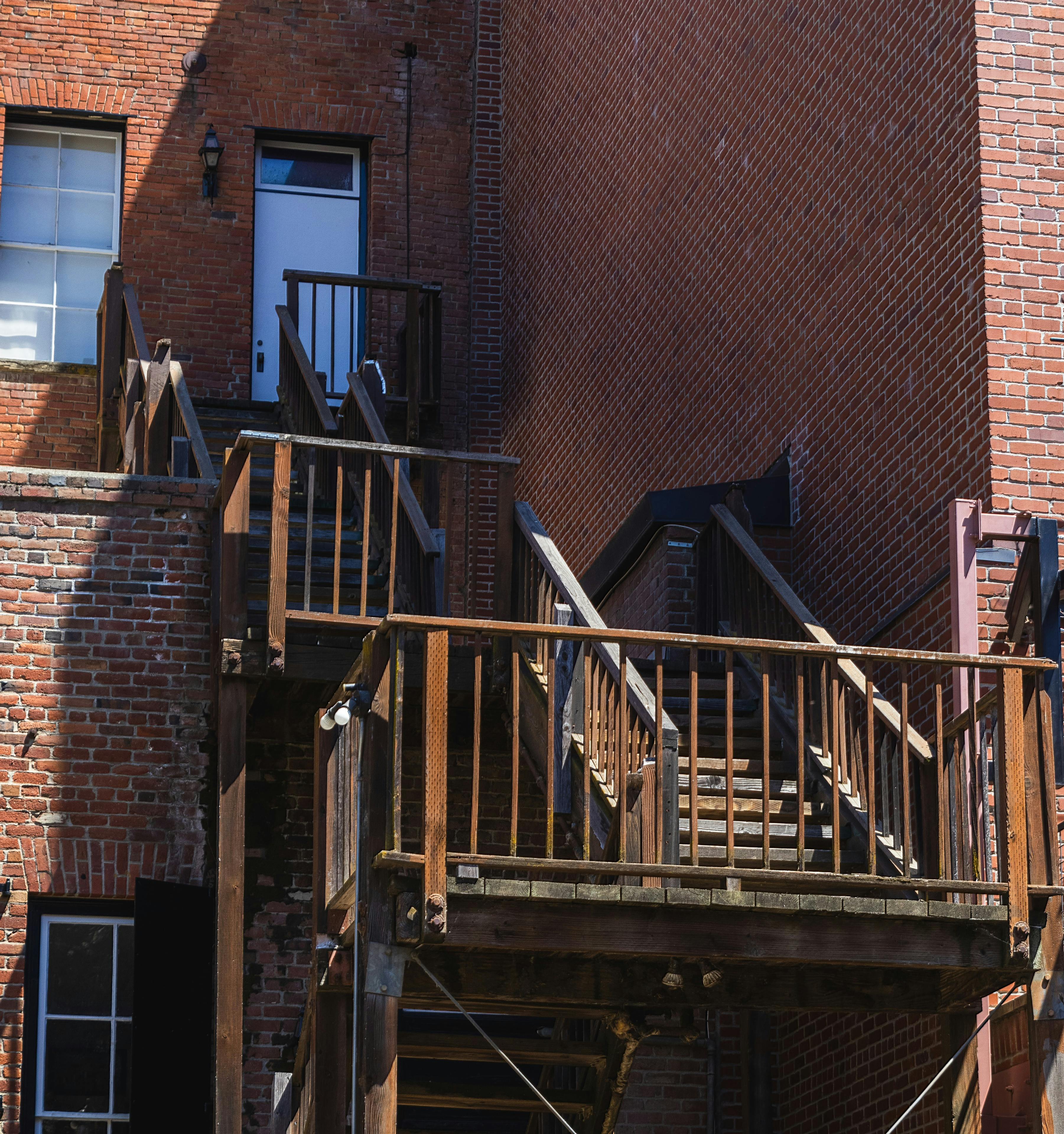 Front Elevation of Residential Building with Fire Stairs · Free Stock Photo