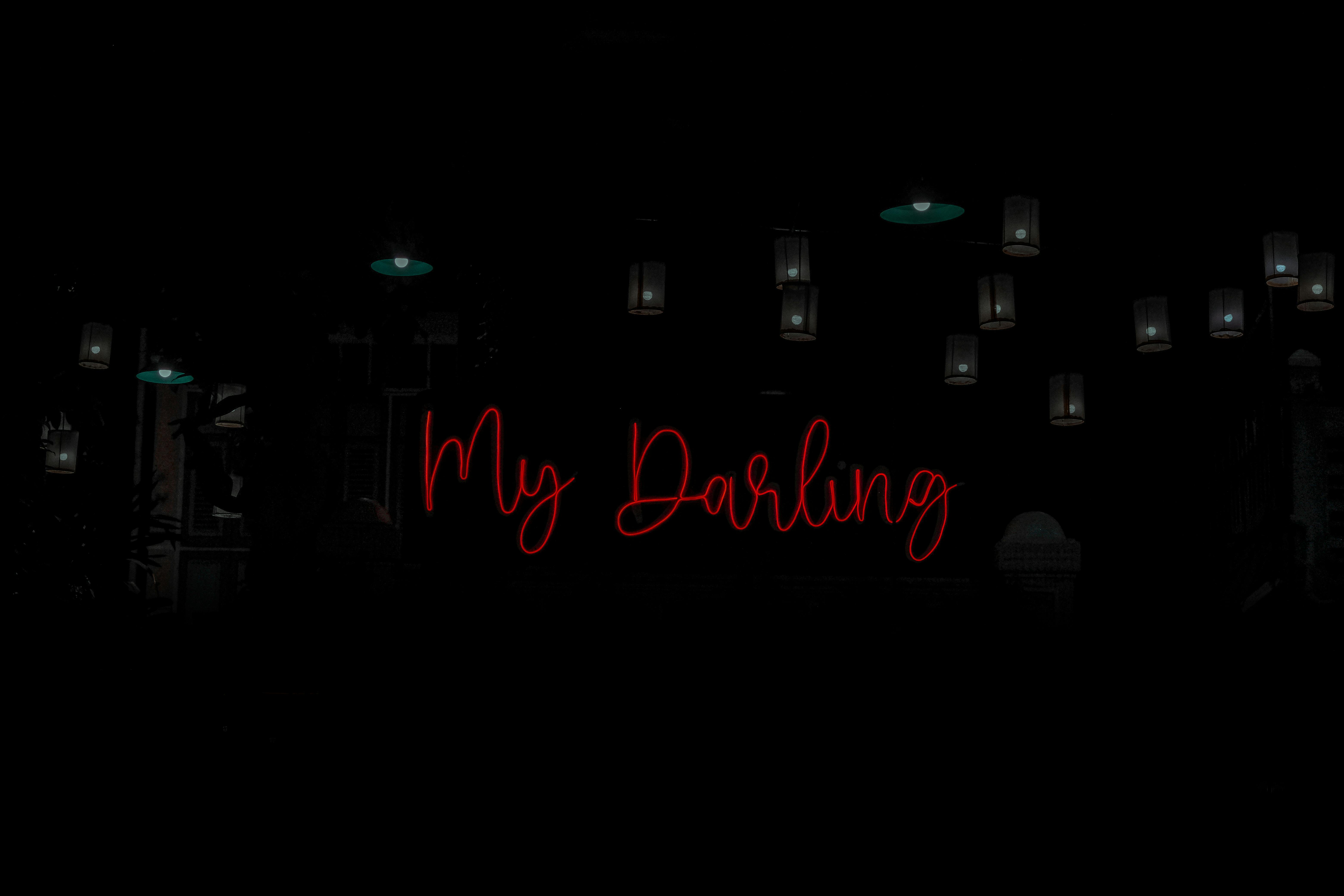 A Red Neon Sign Saying "My Darling" · Free Stock Photo