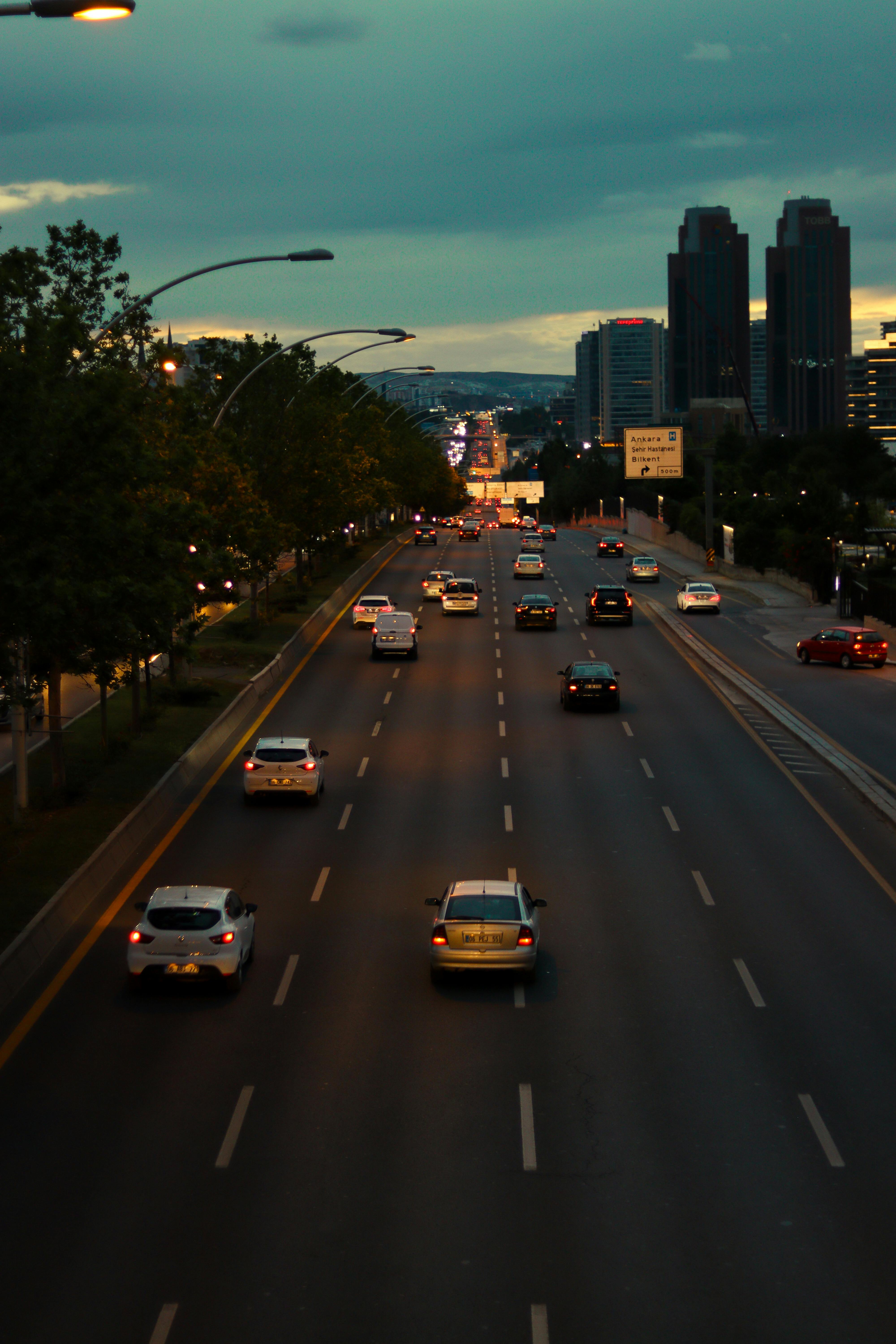 Urban Multi-Lane Road at Dusk · Free Stock Photo