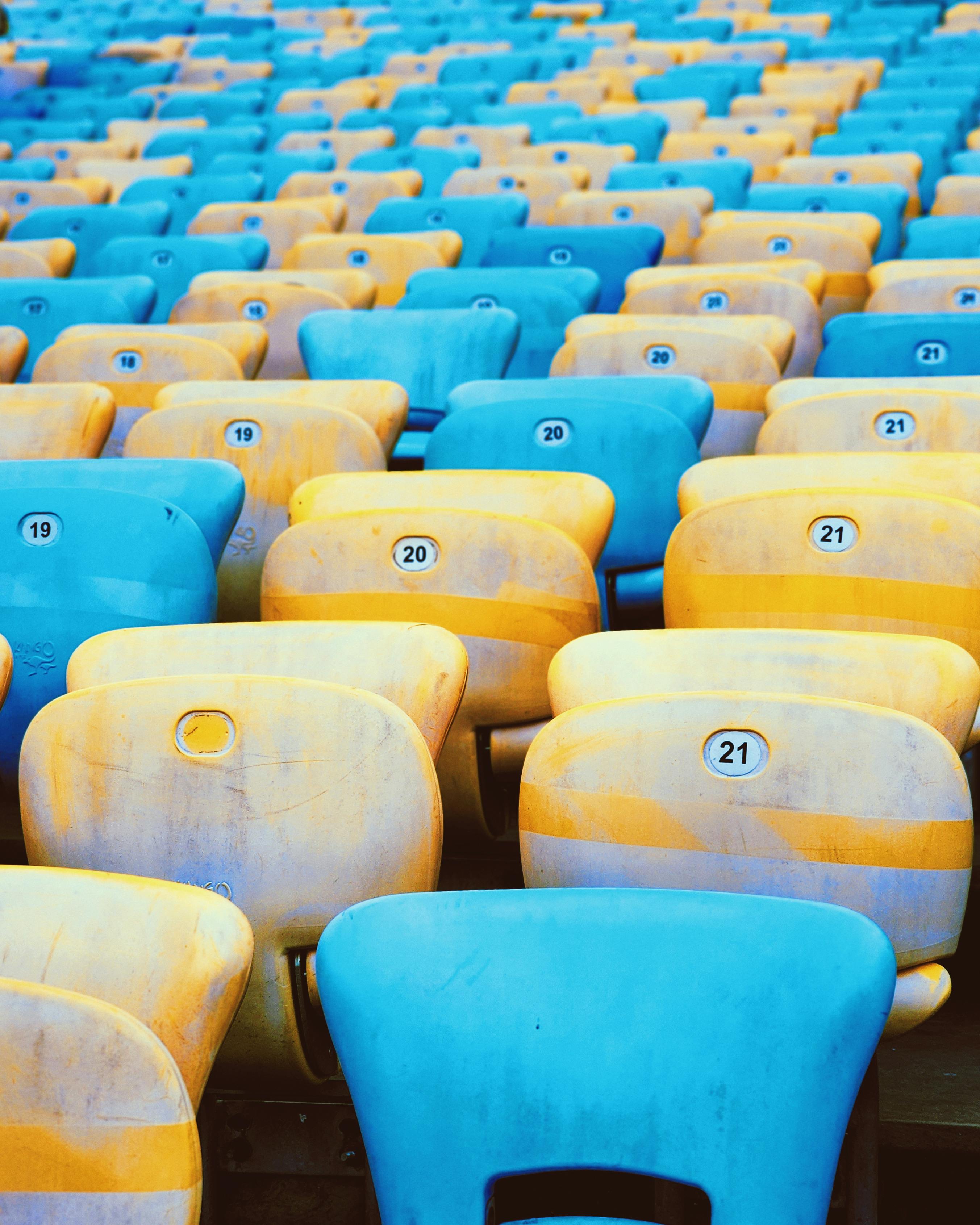 Blue and Yellow Seats · Free Stock Photo