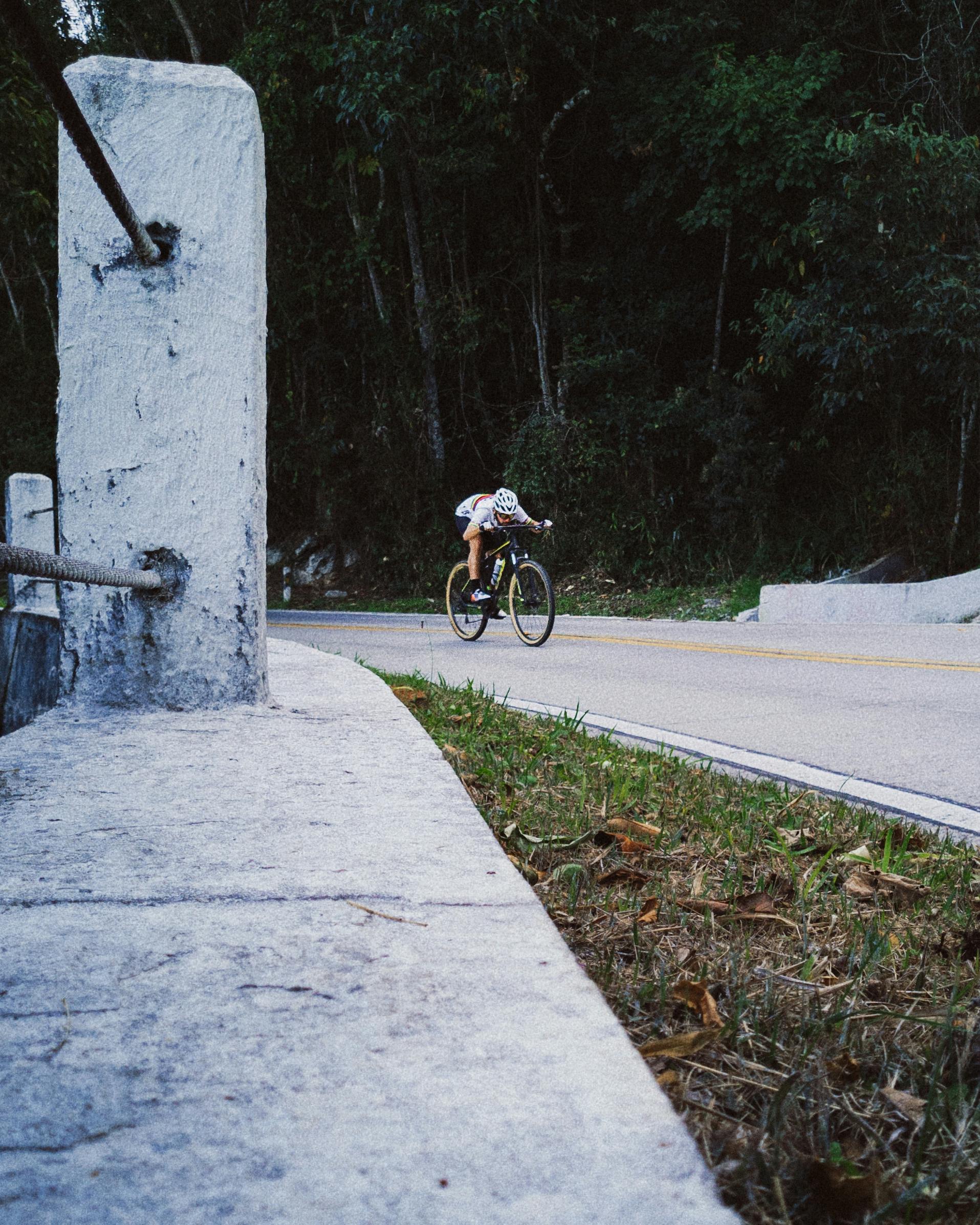 Cyclist Jumping on Ramps in the Forest · Free Stock Photo