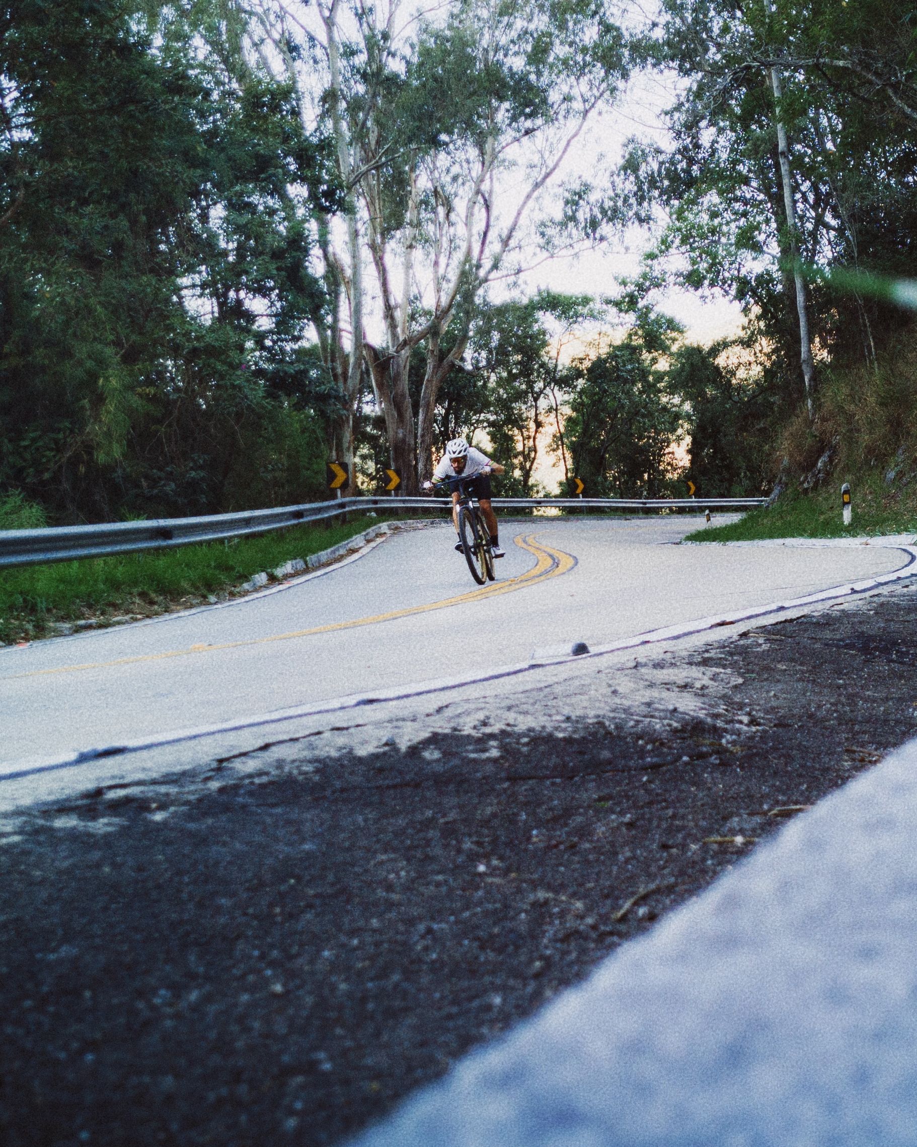 Speeding Cyclist Going Downhill · Free Stock Photo