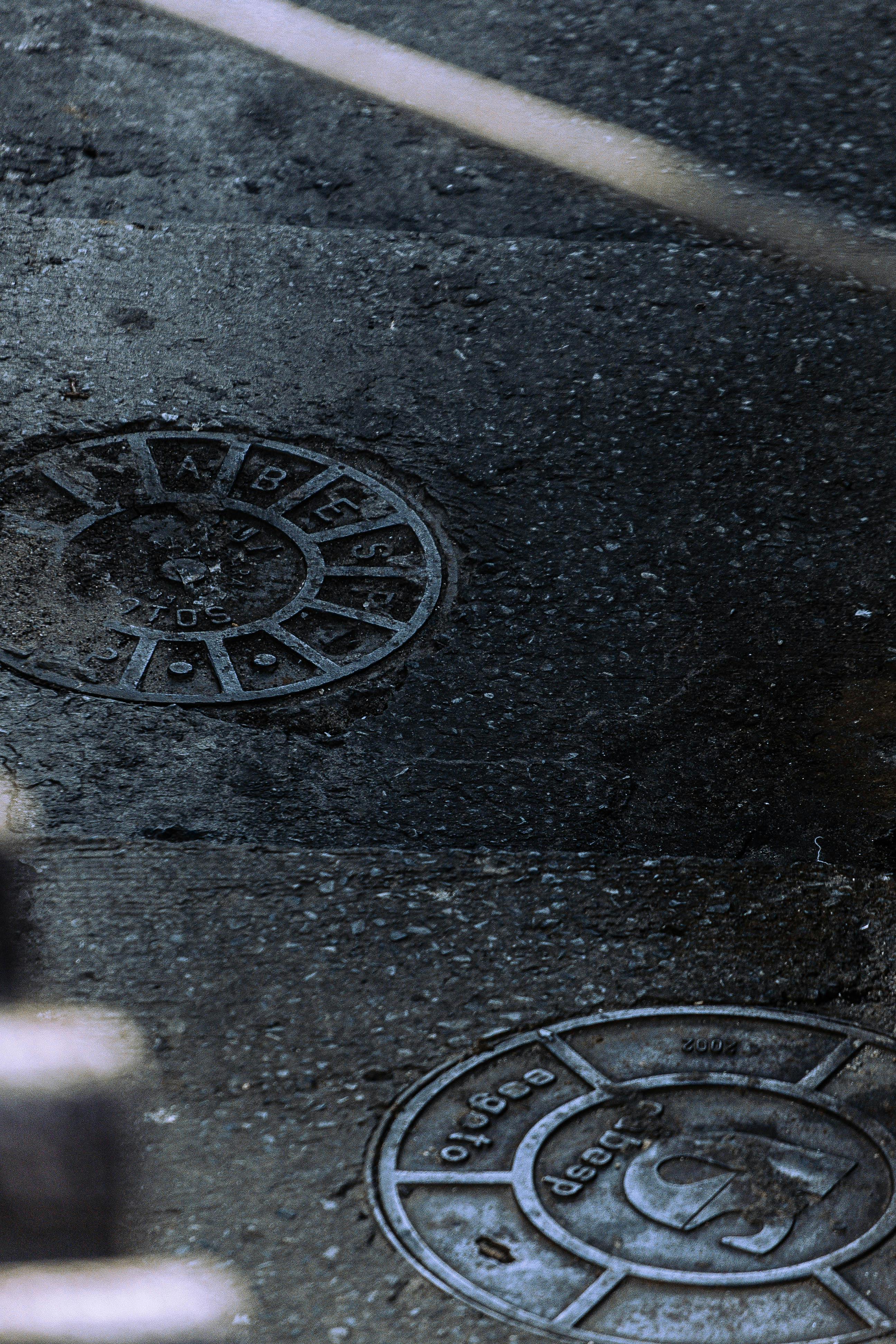 Manholes in Street · Free Stock Photo