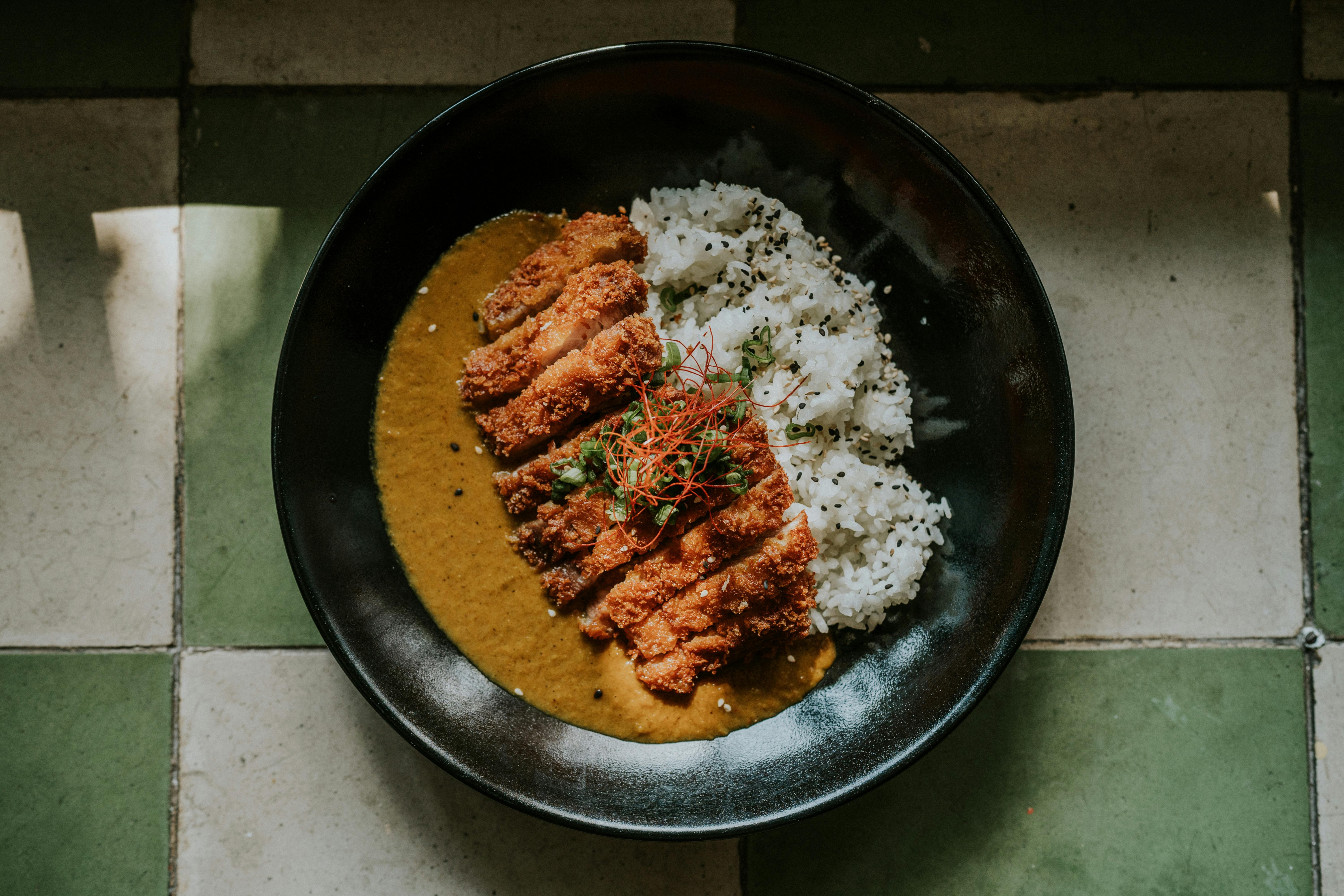 Close-up of a Chicken Curry Katsu Dish · Free Stock Photo