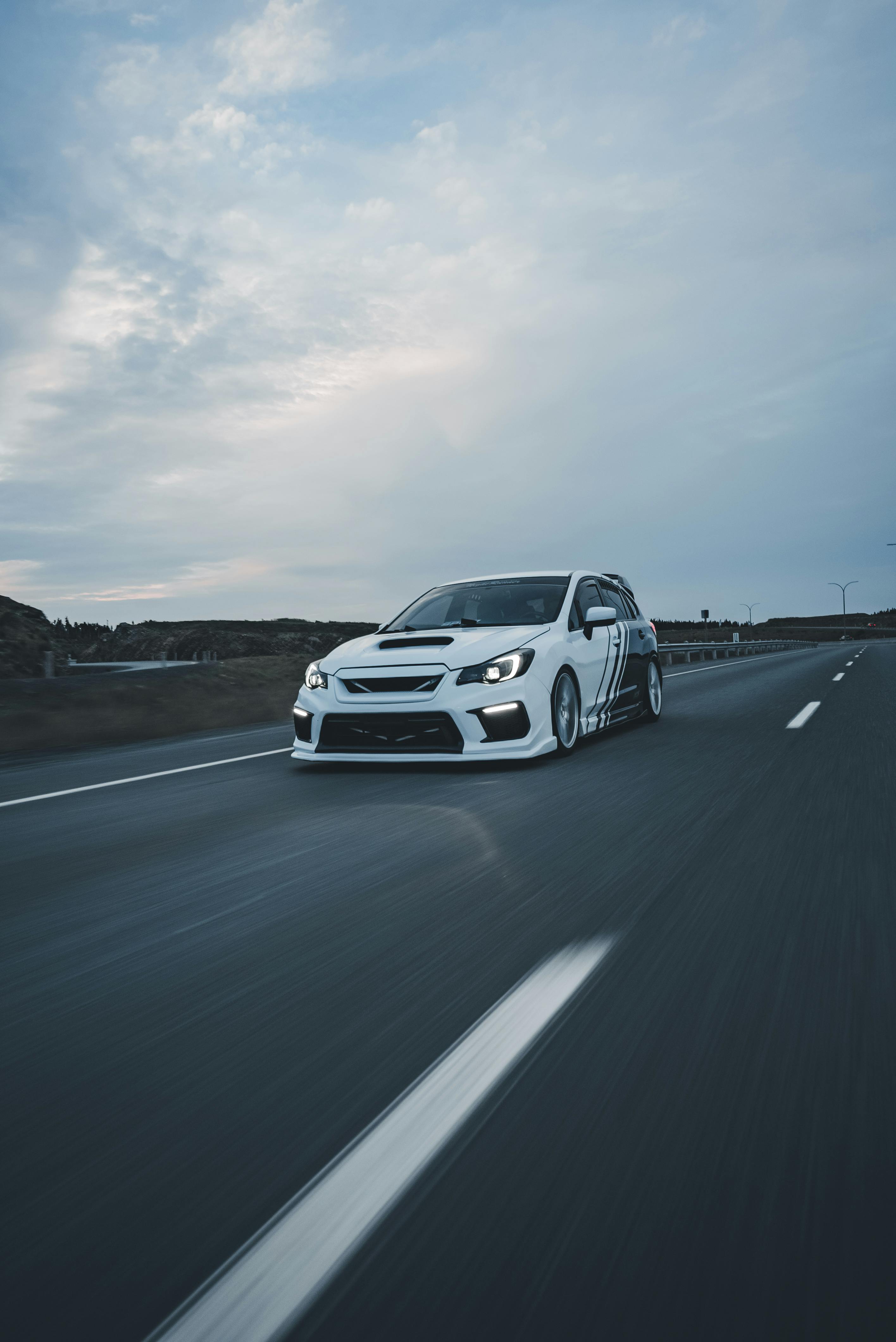 Subaru WRX Running on Road · Free Stock Photo