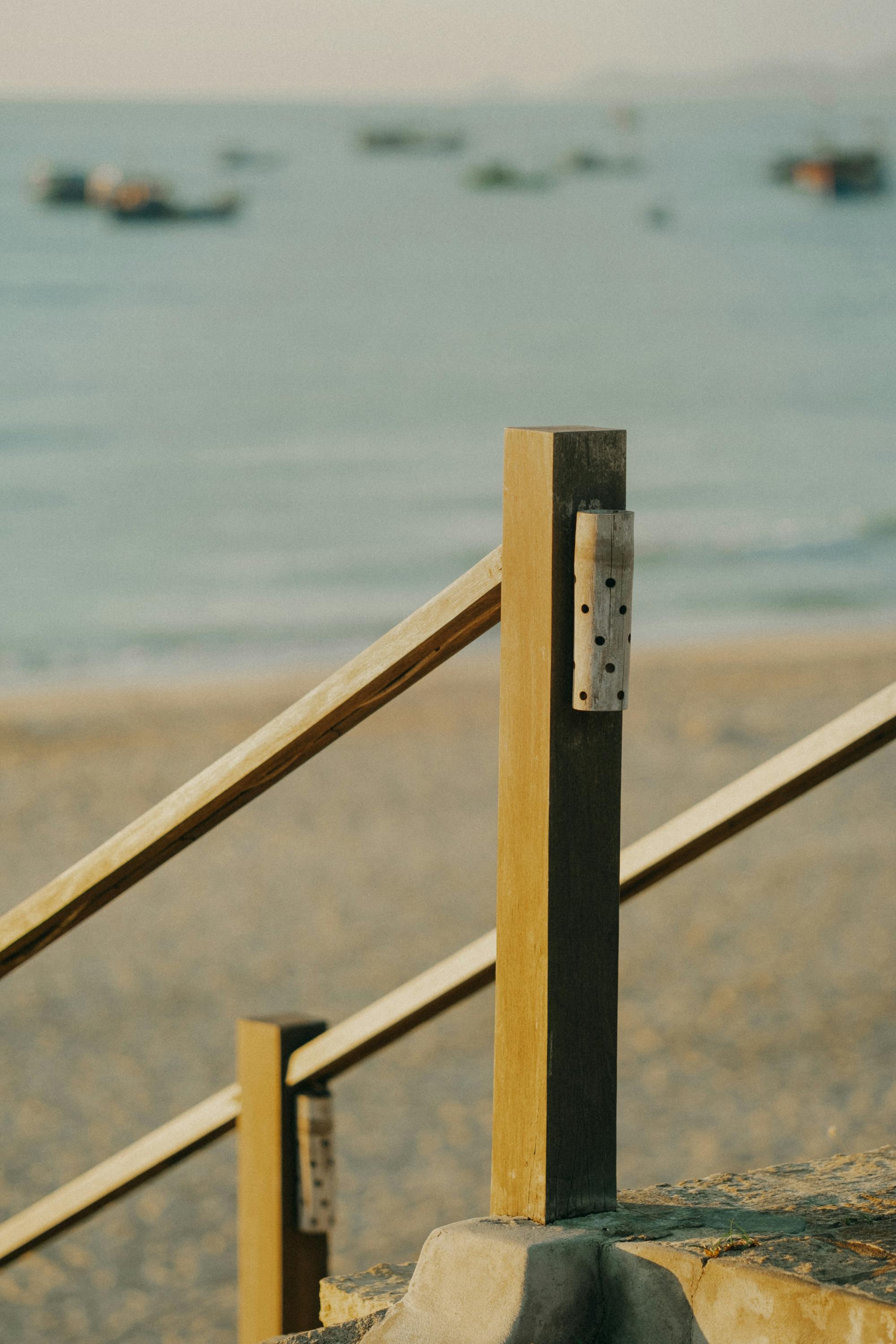 Handrail of Steps Leading on Beach · Free Stock Photo