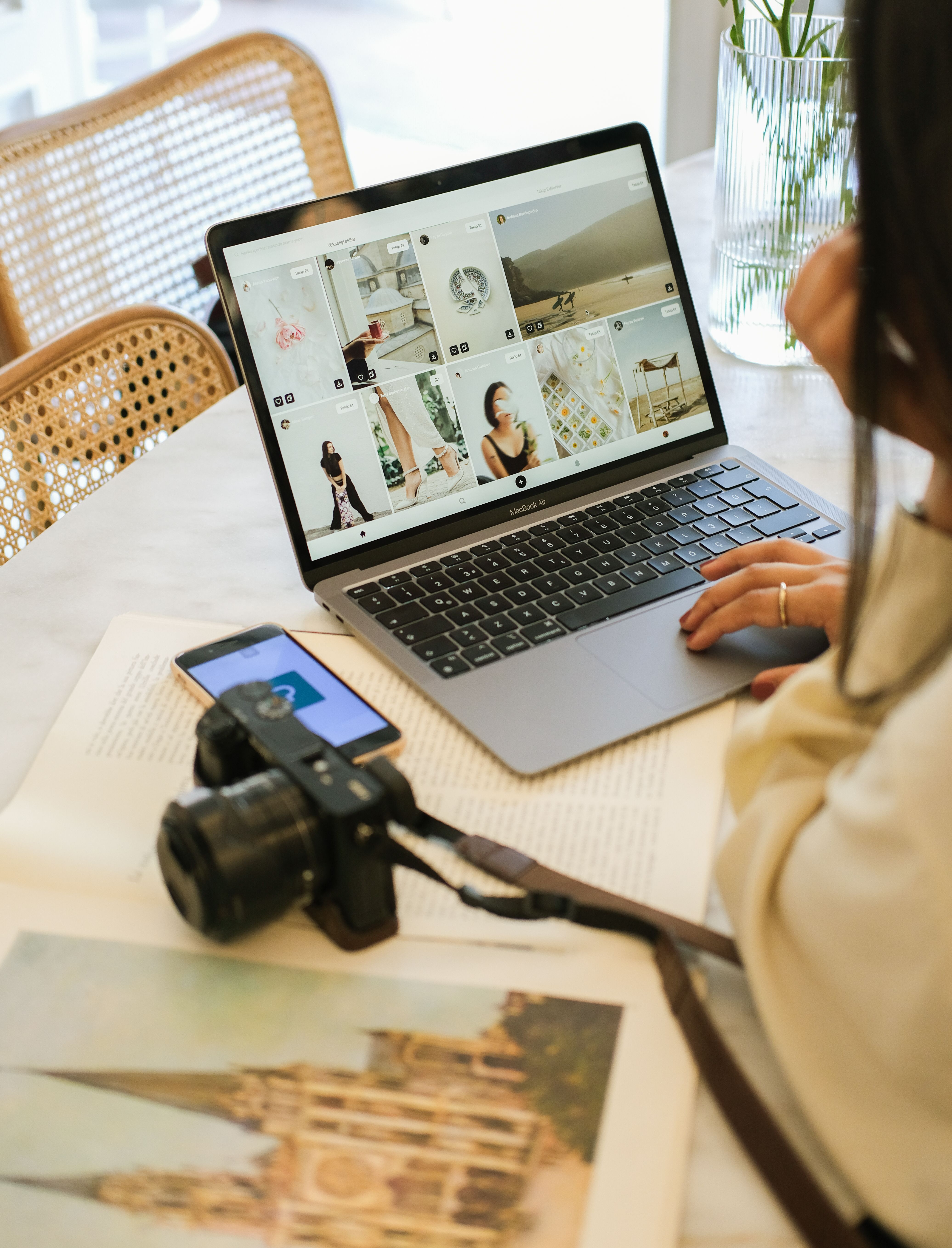 Smartphone and Laptop and Camera on Bed · Free Stock Photo