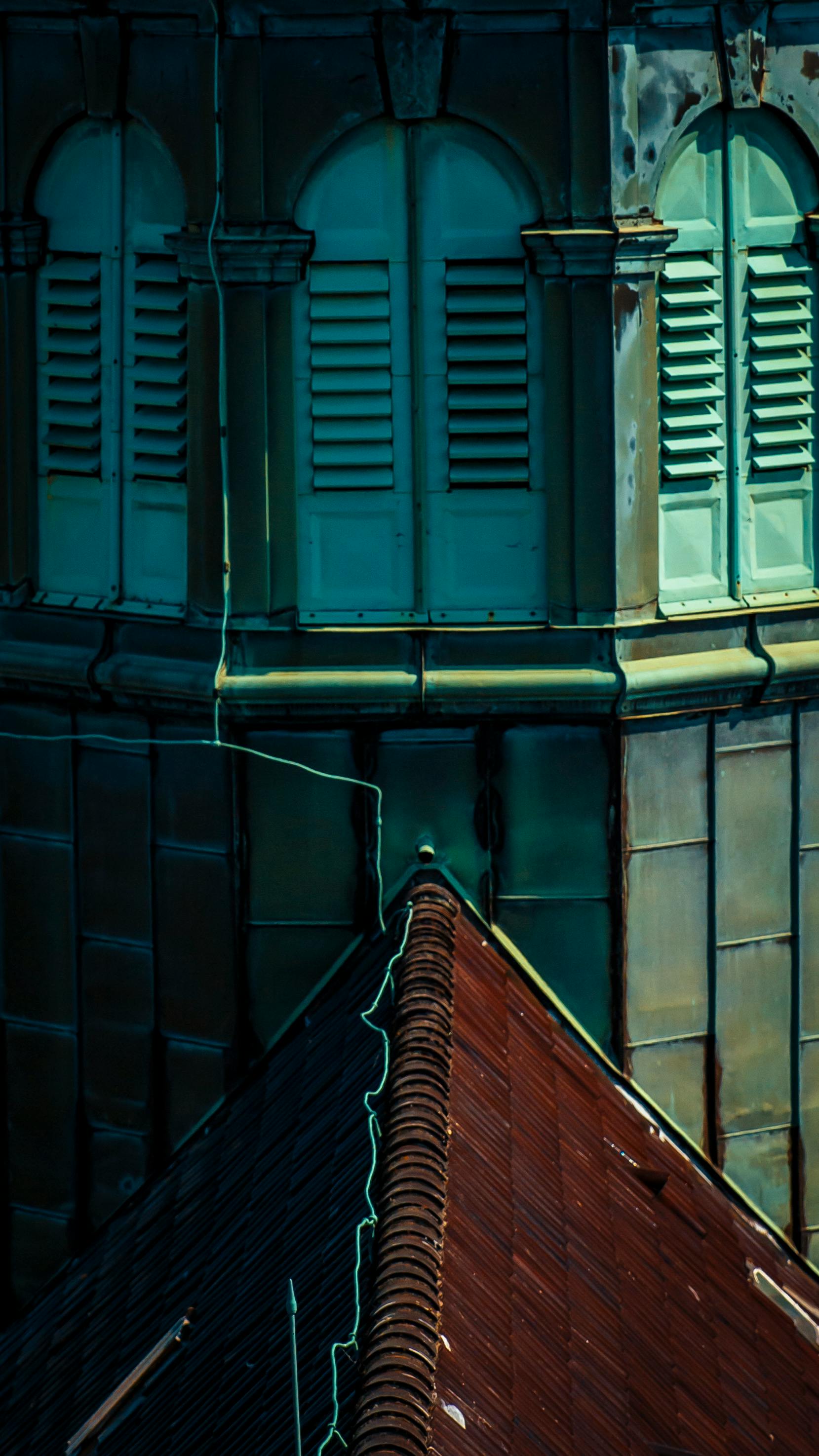 Green Shutter of Church Tower · Free Stock Photo