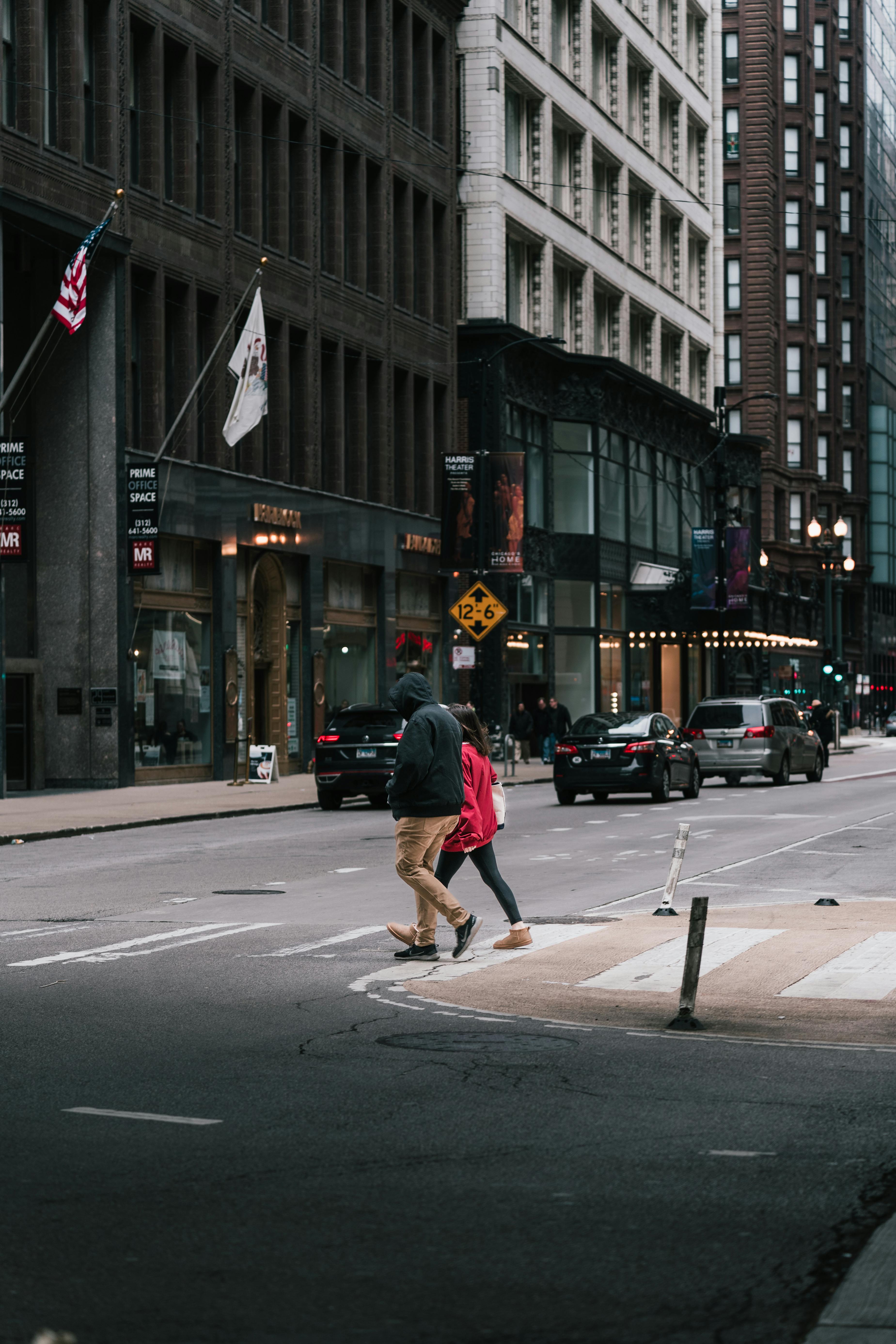 Couple Walking on Crosswalk · Free Stock Photo