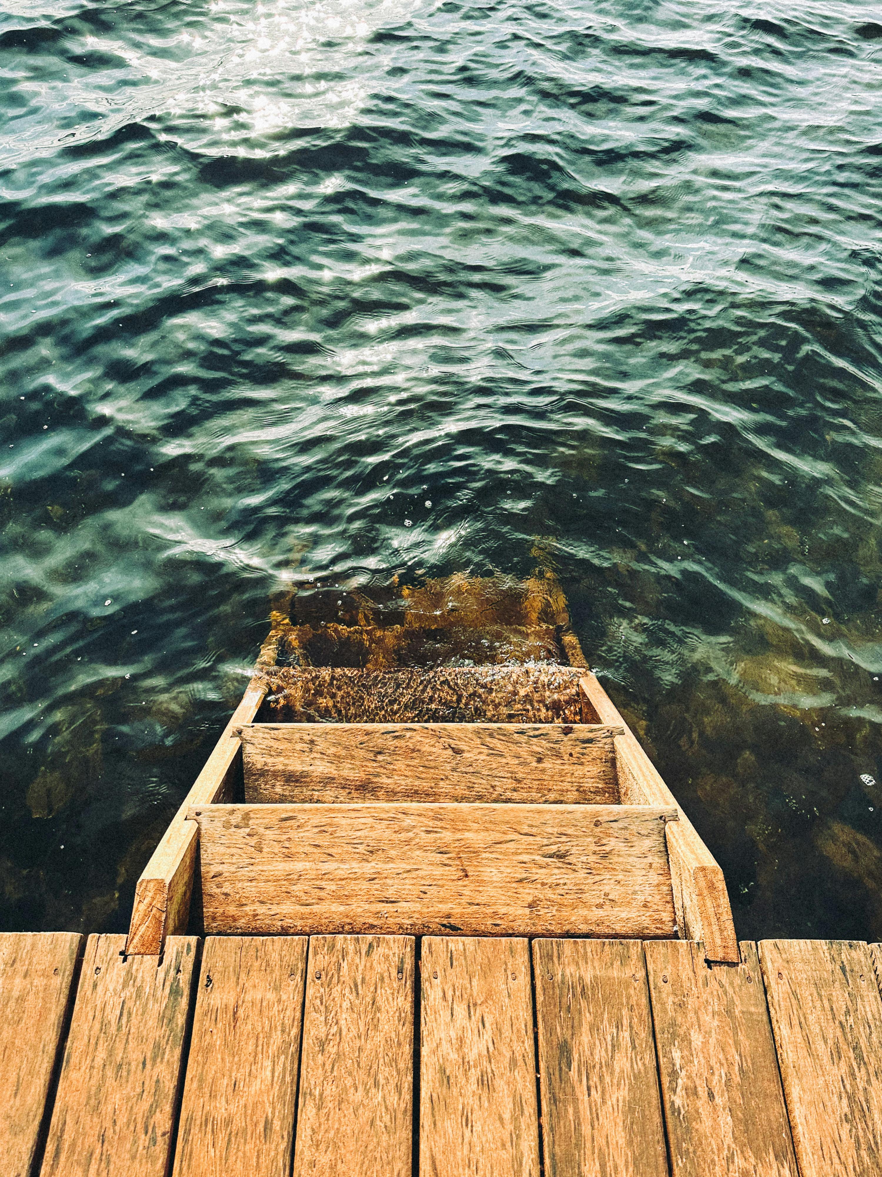 Wooden Stairs Attached to a Pier · Free Stock Photo