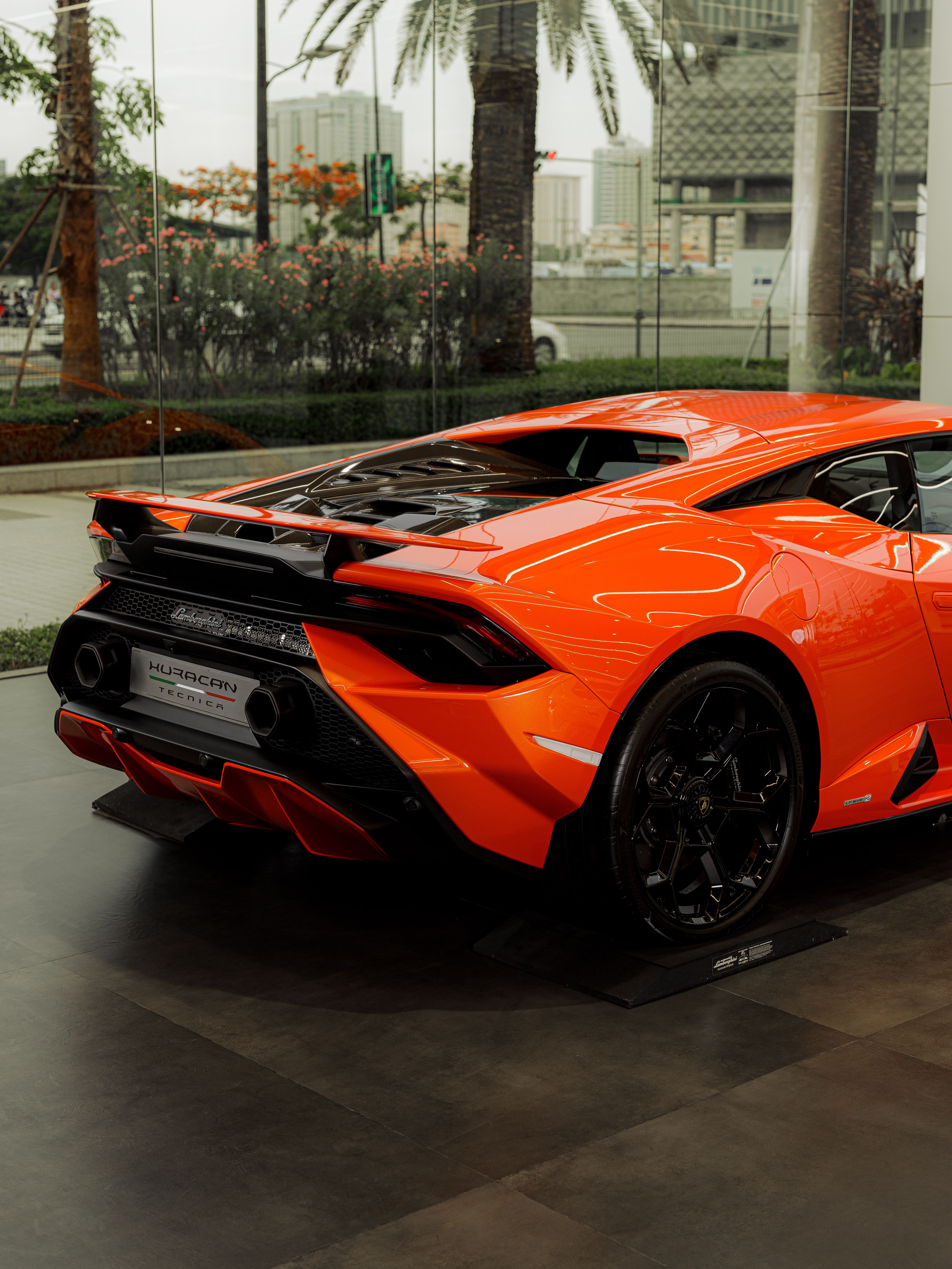 Green Lamborghini Sports Car Parked in a Showroom · Free Stock Photo