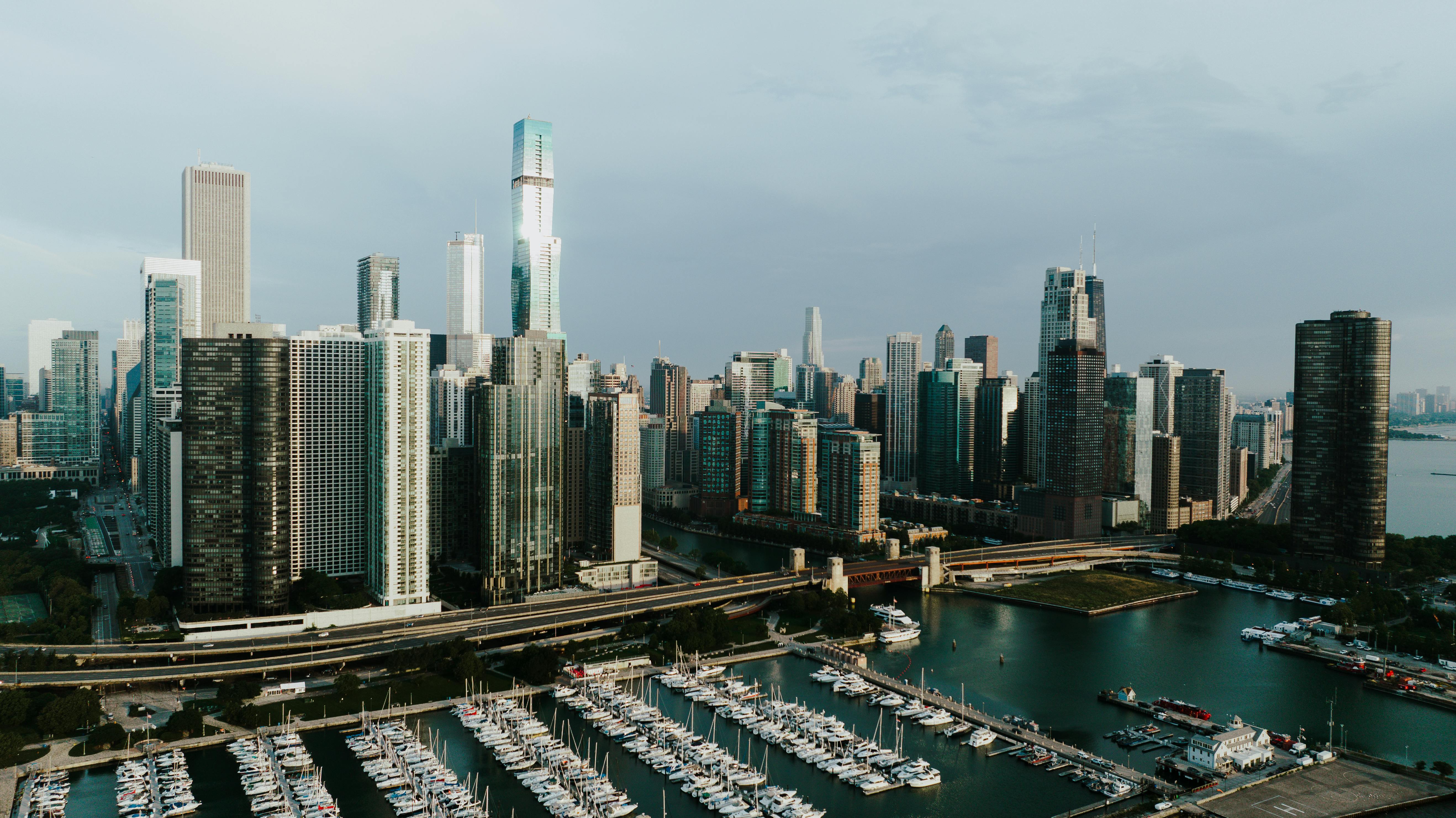 Chicago Skyline in Birds Eye View · Free Stock Photo