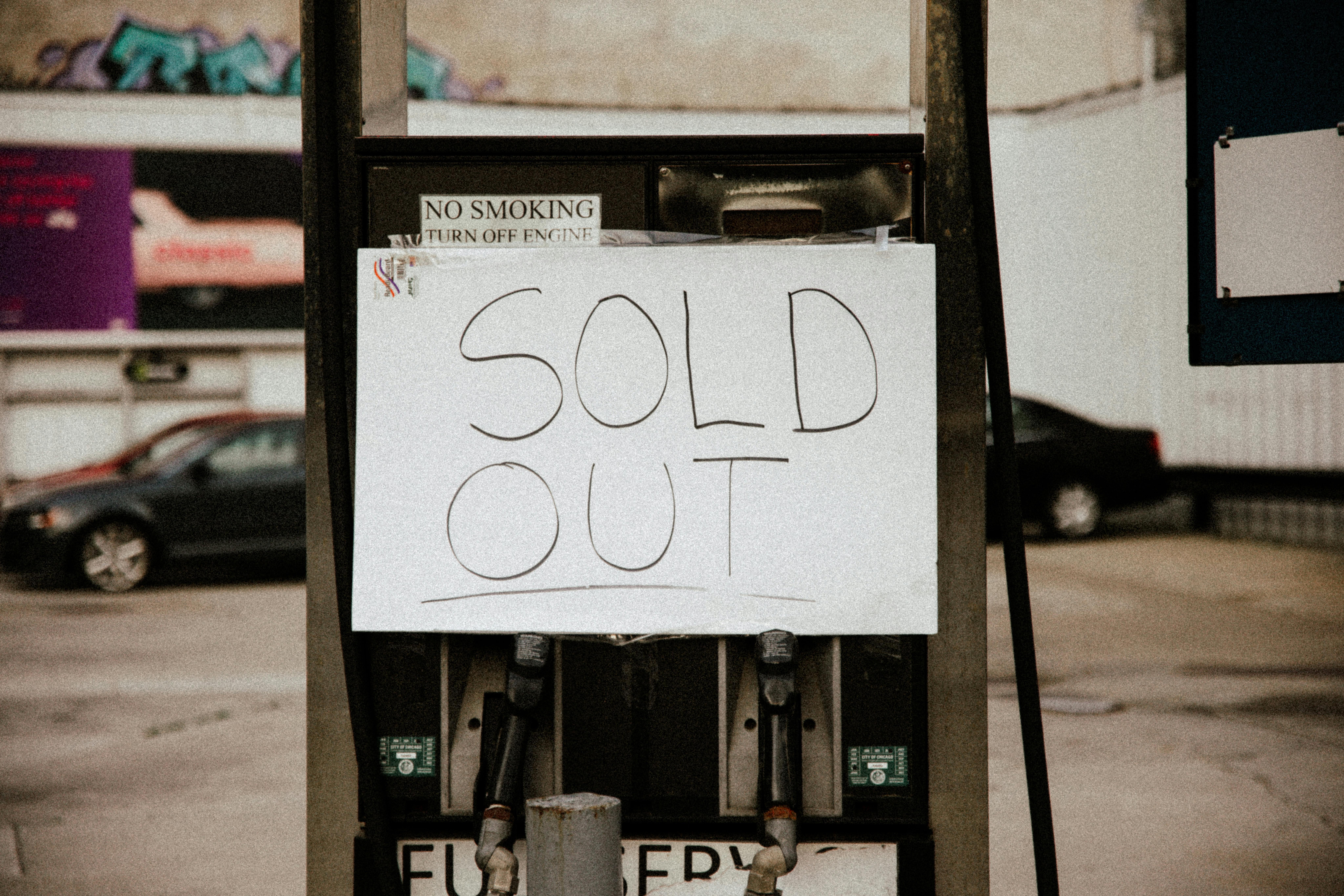 Sold Out Sign at Gas Station · Free Stock Photo