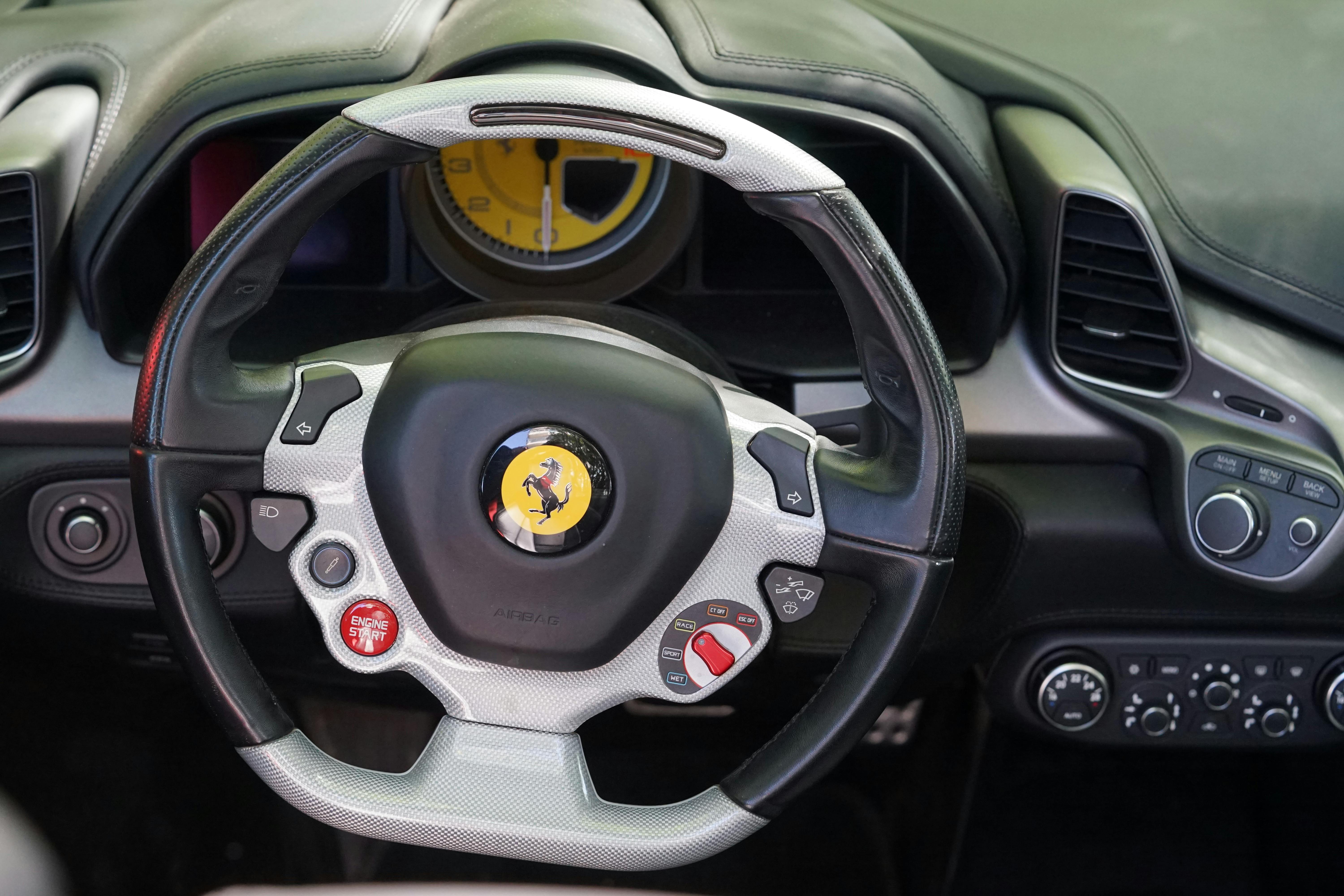 Steering Wheel and Dashboard of a Ferrari 458 Italia · Free Stock Photo