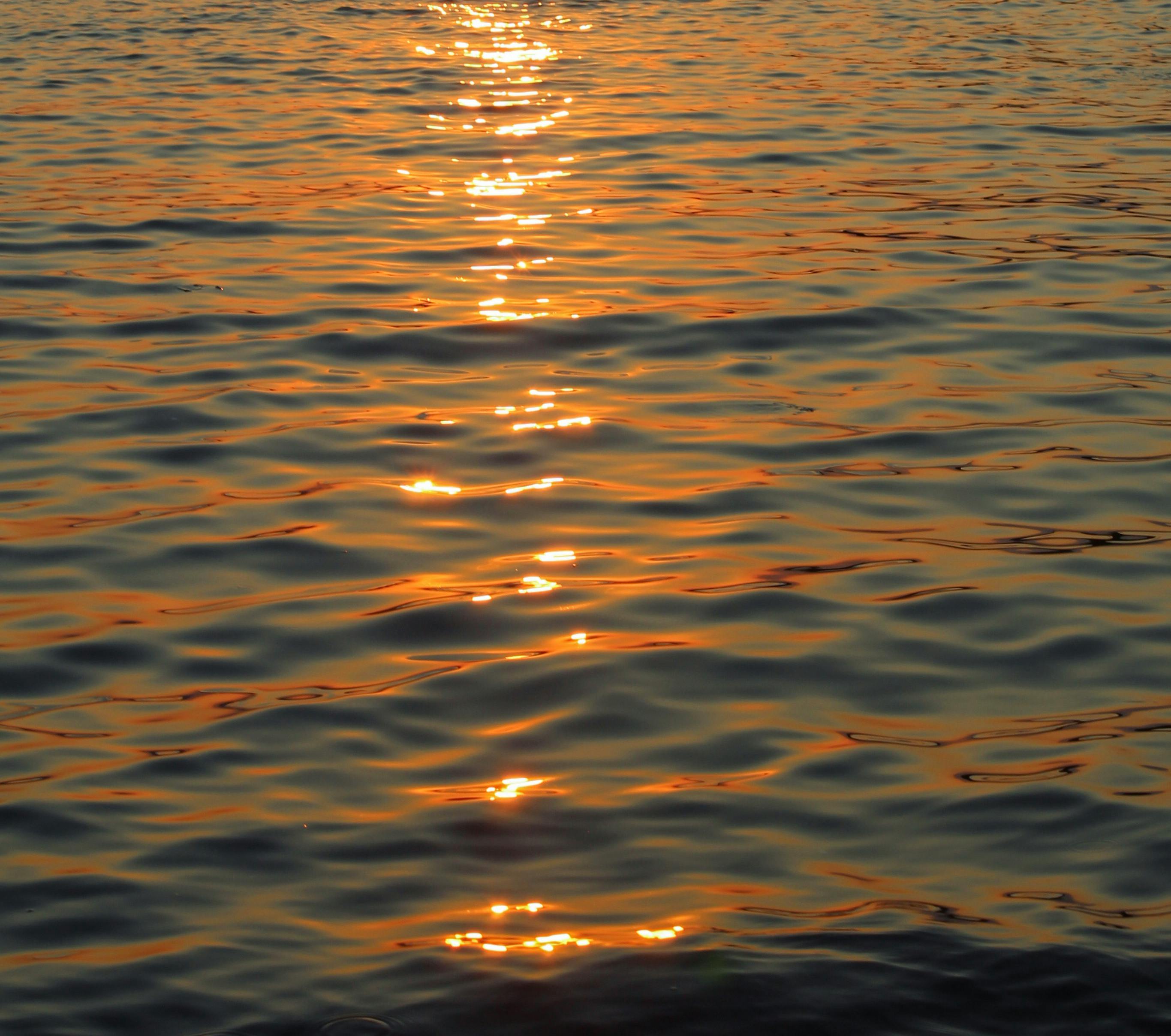 Undulating Ocean Water Reflecting the Golden Rays of the Setting Sun ...