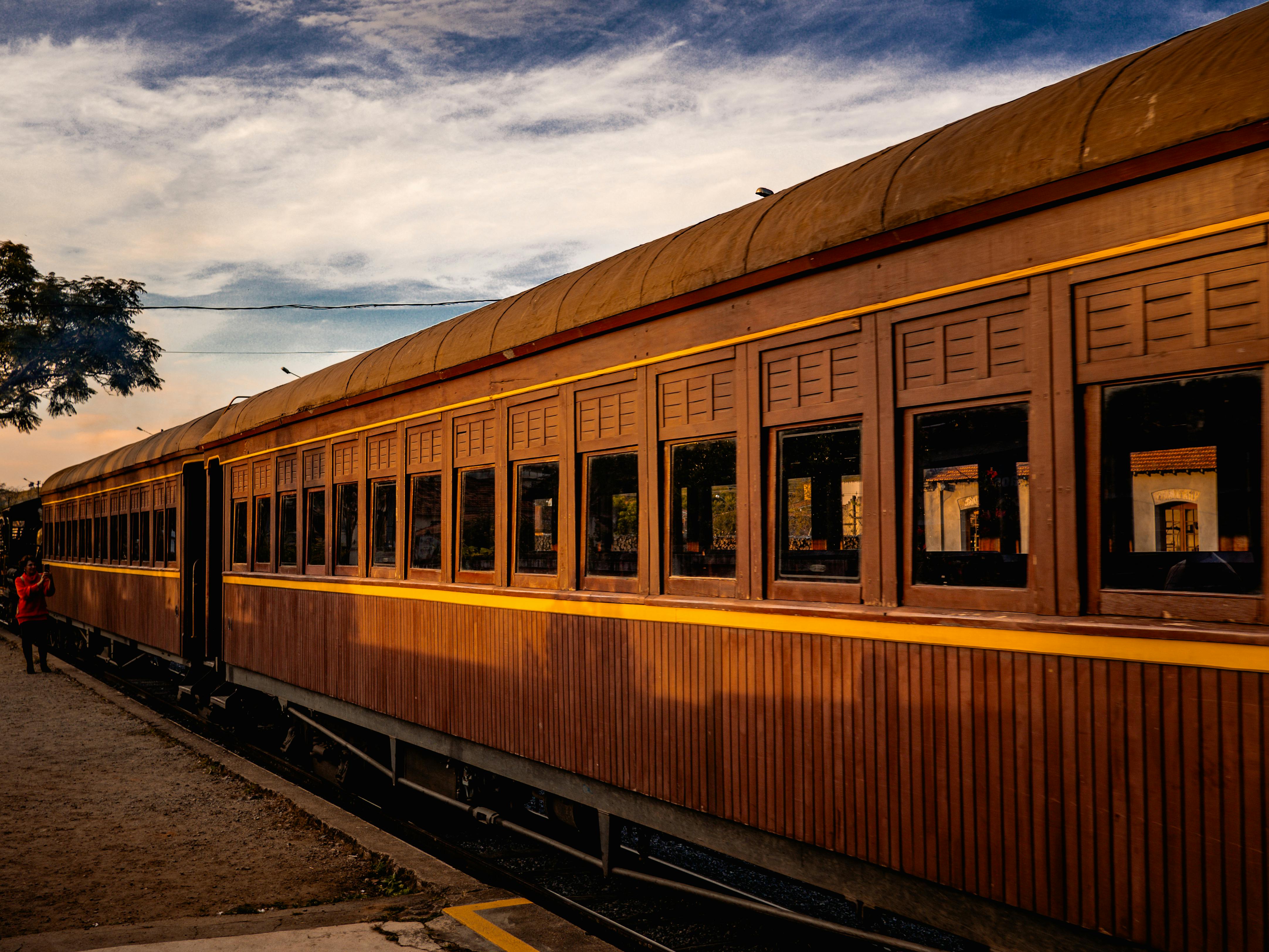 Photo of an Old Train at Sunset · Free Stock Photo