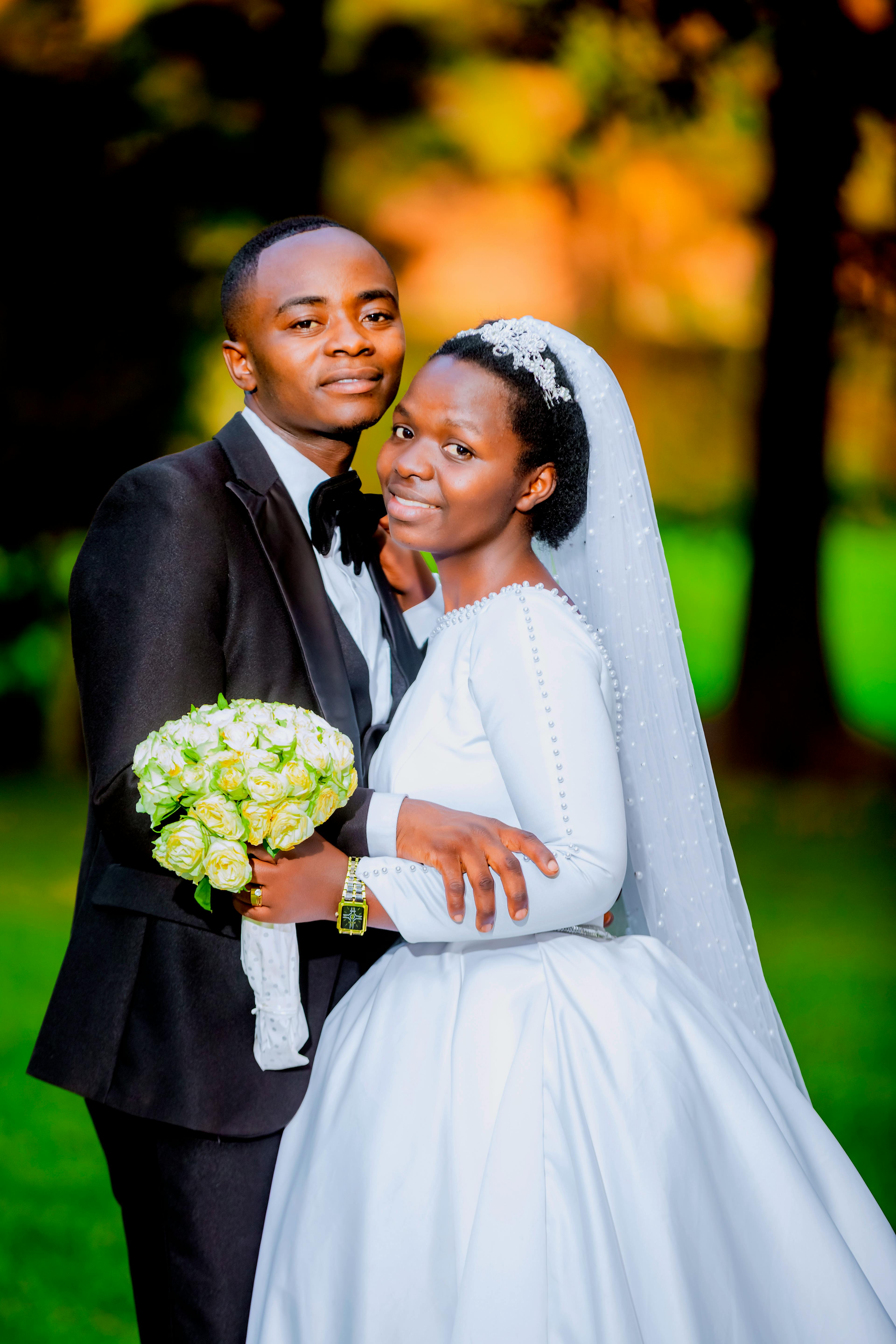 Newlyweds Bridesmaids and Best Man in the Nave of the Church · Free ...