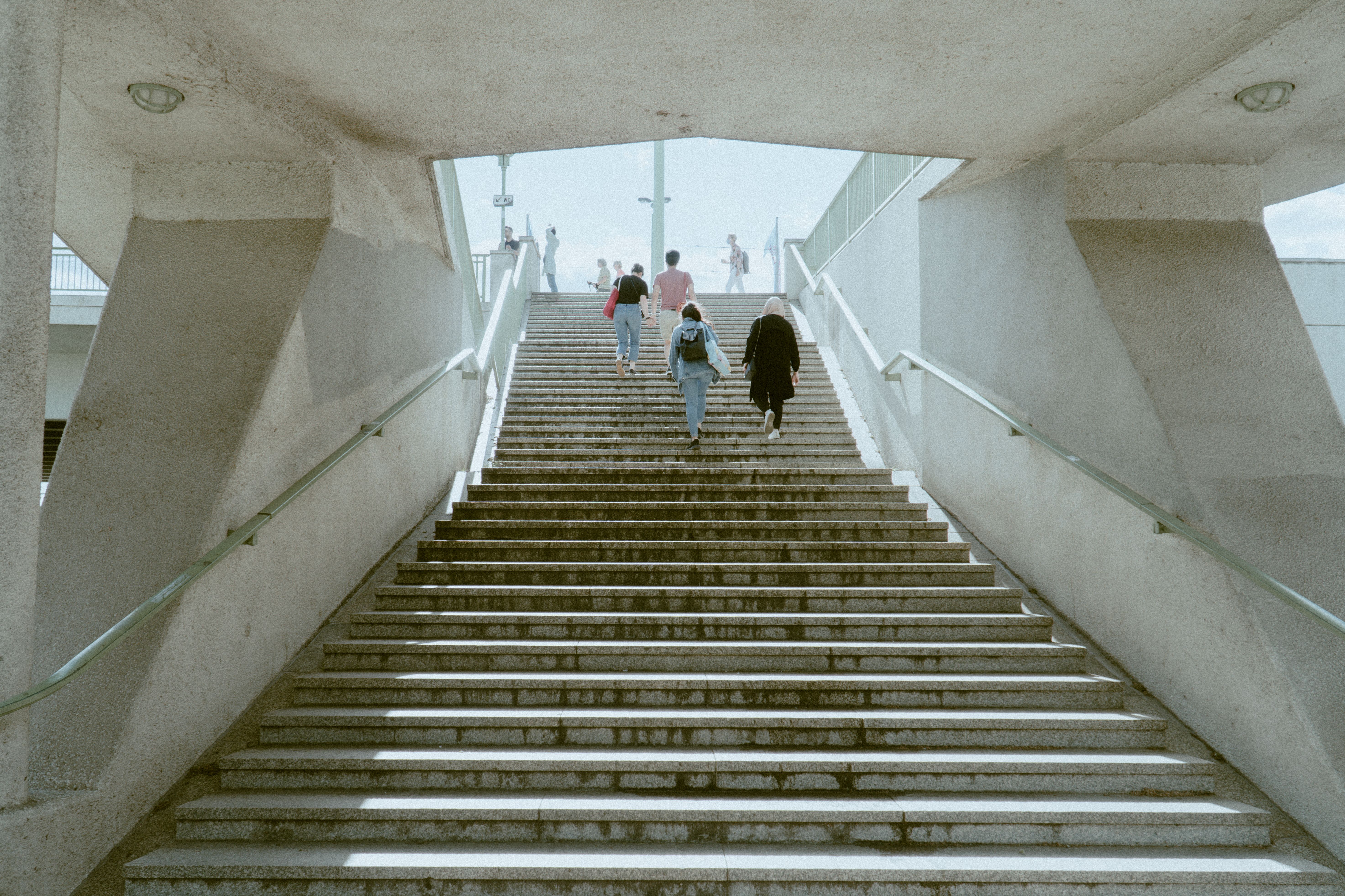 Man Walking Upstairs at Night · Free Stock Photo