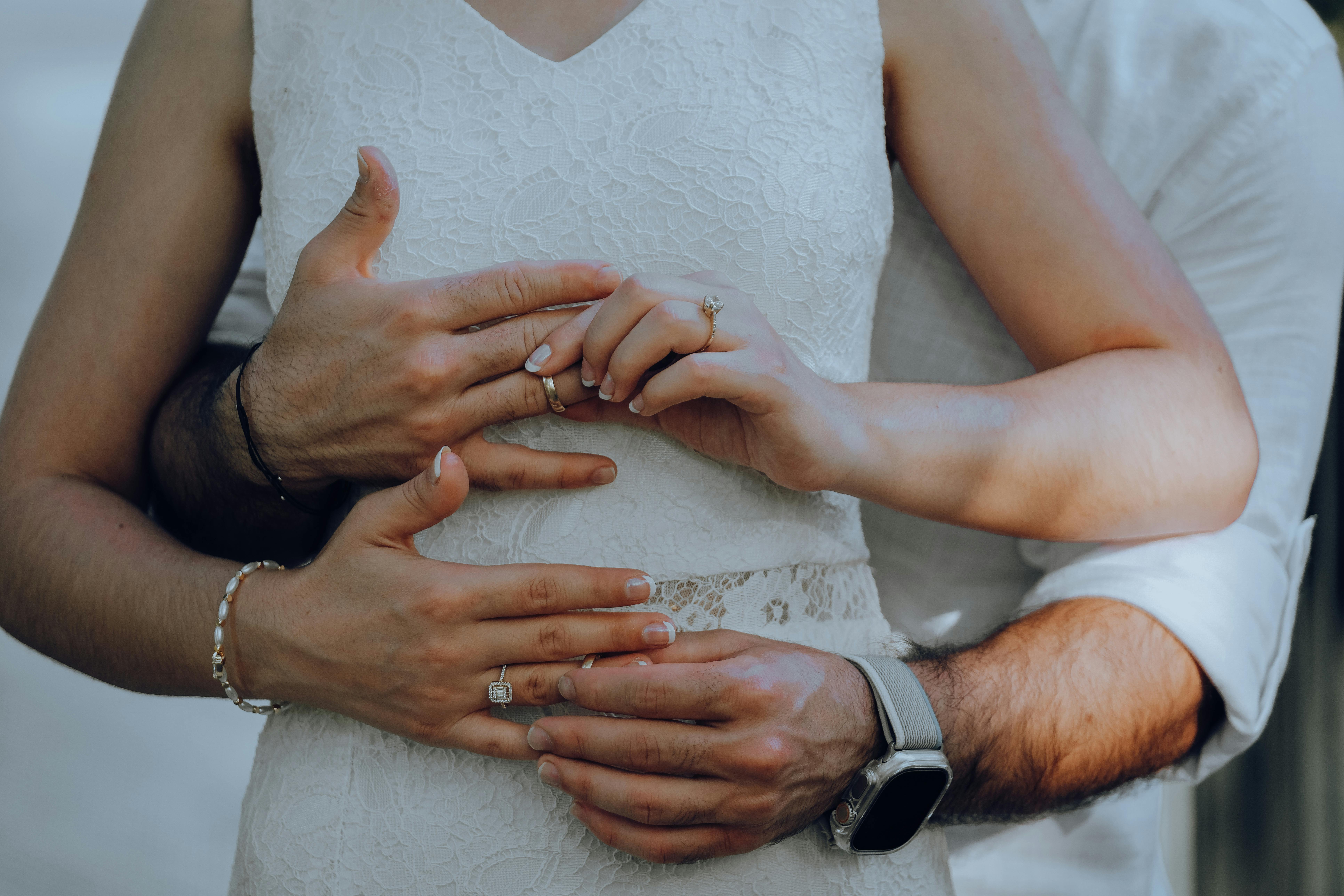 Groom Hugging Bride · Free Stock Photo