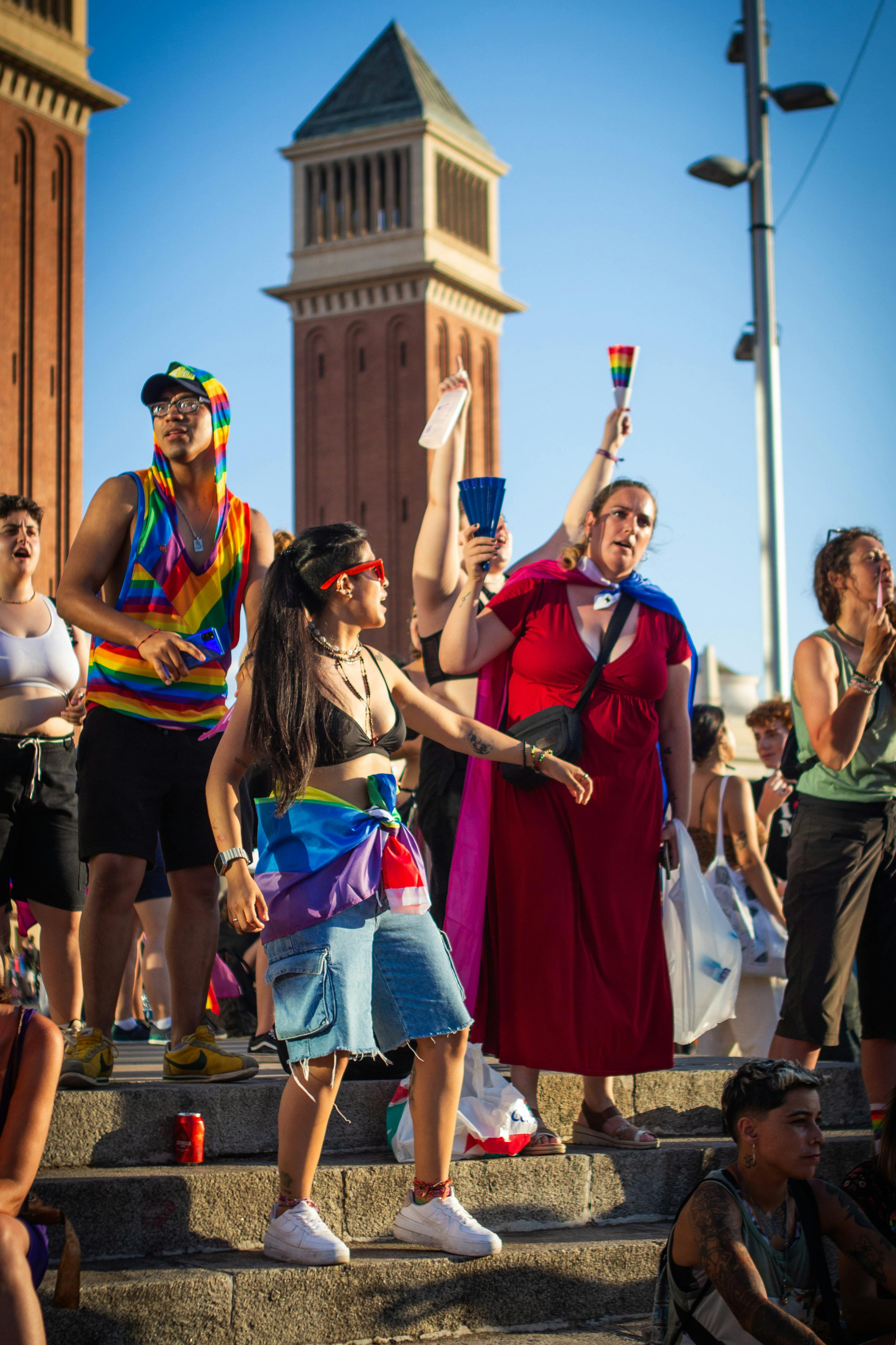People with Flags at Pride Parade · Free Stock Photo