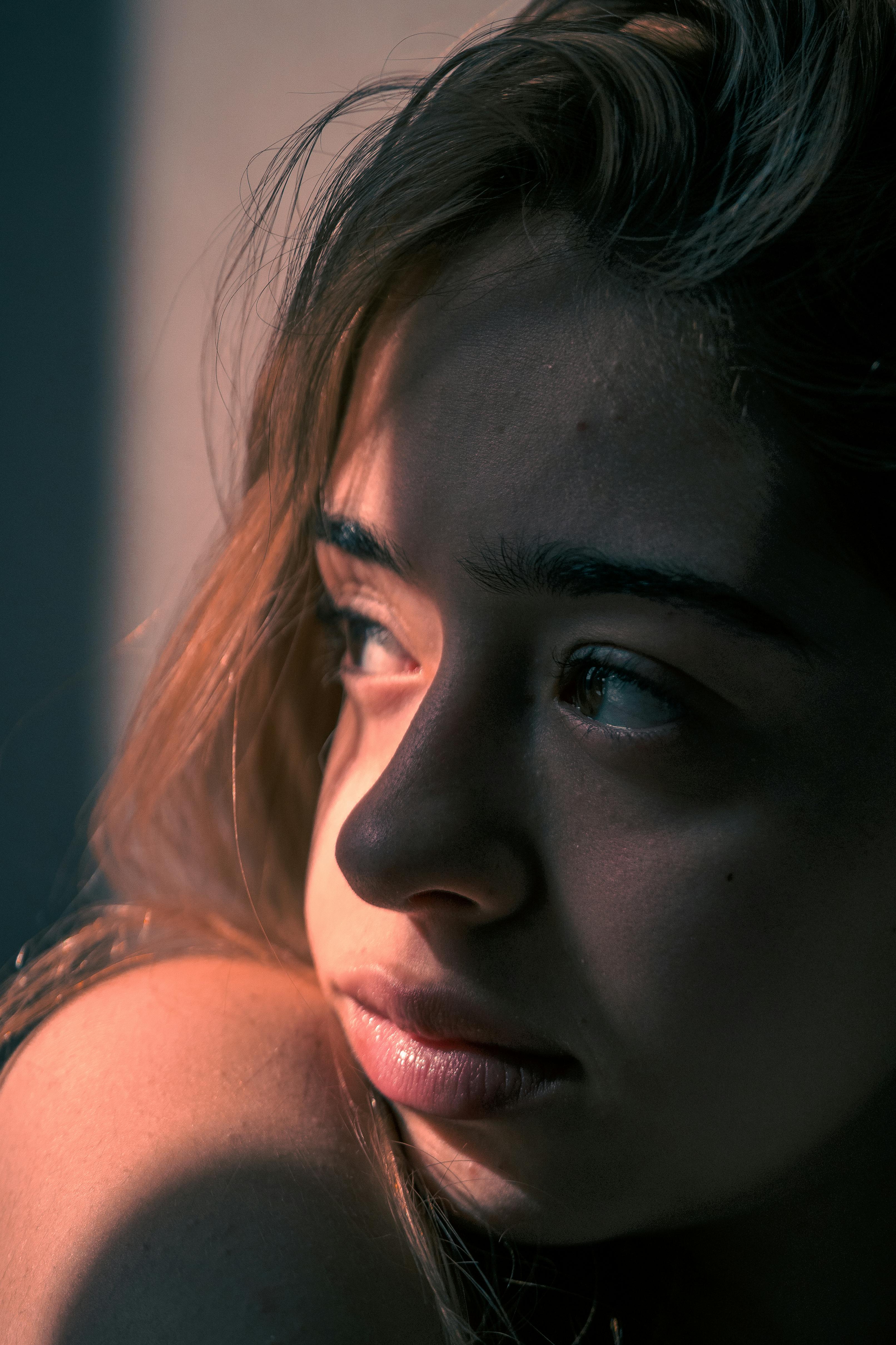 Blonde Woman Face in Shadow · Free Stock Photo