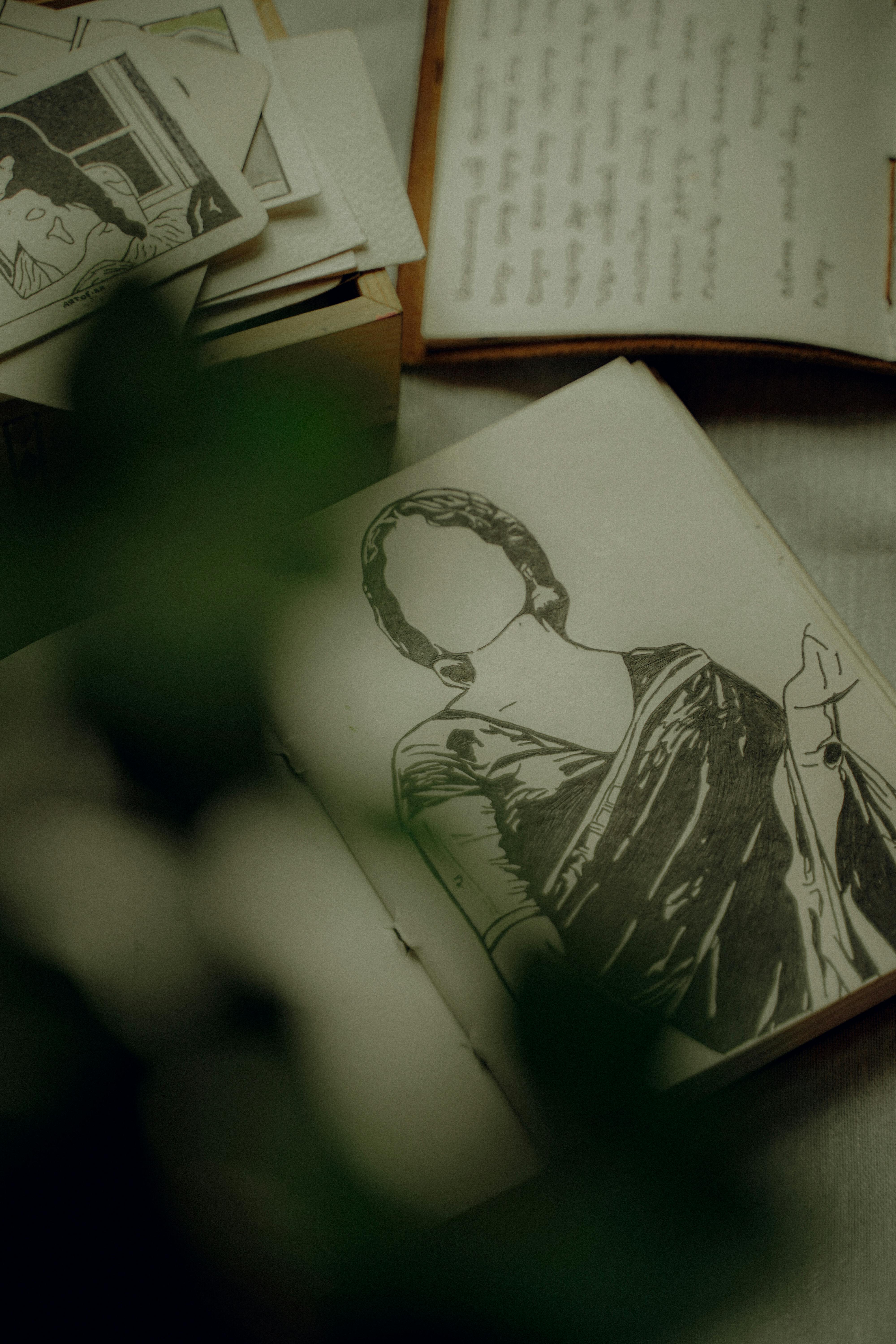 Drawing on Book Page · Free Stock Photo