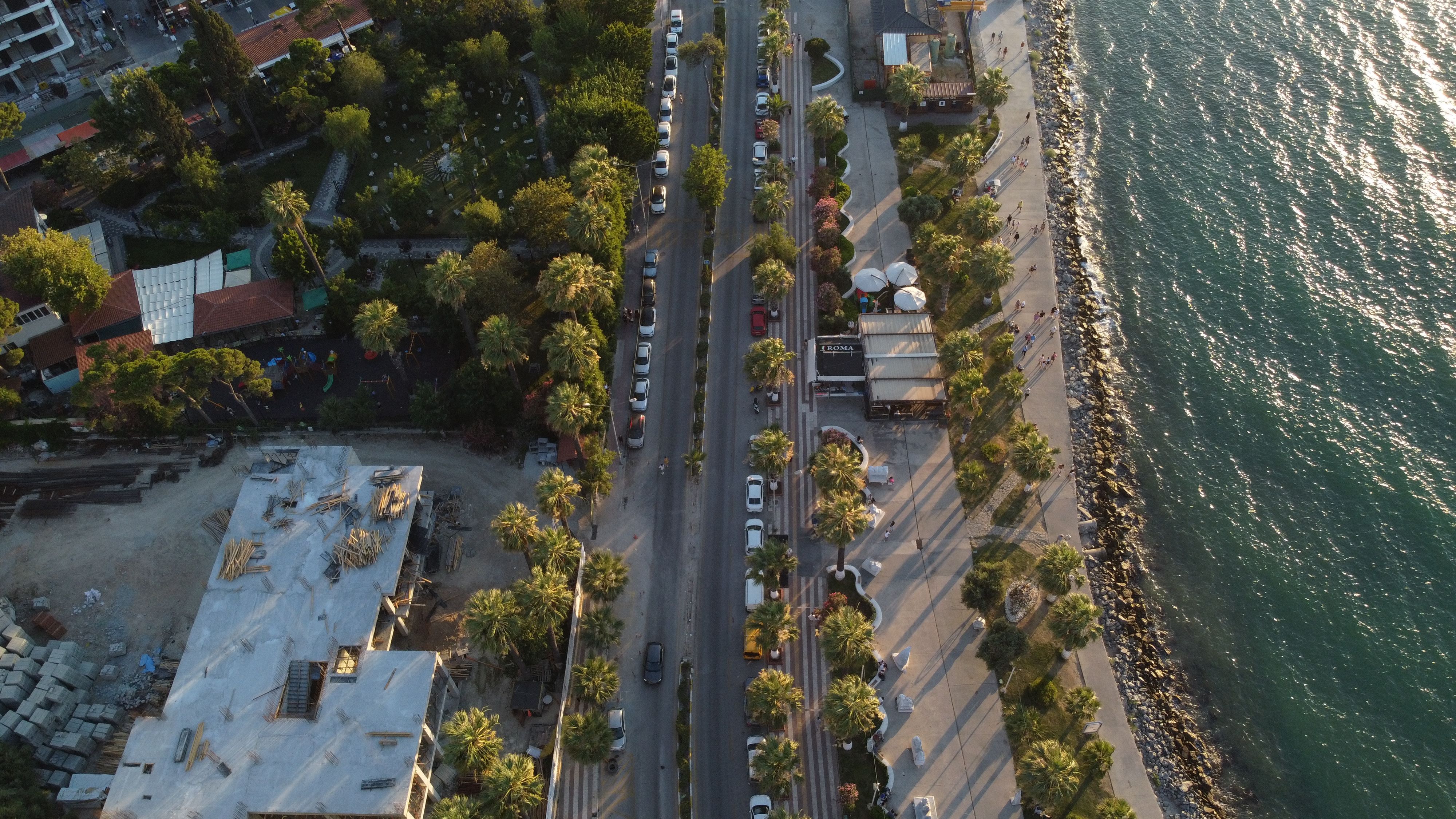 Aerial View of a Road by a Sea · Free Stock Photo