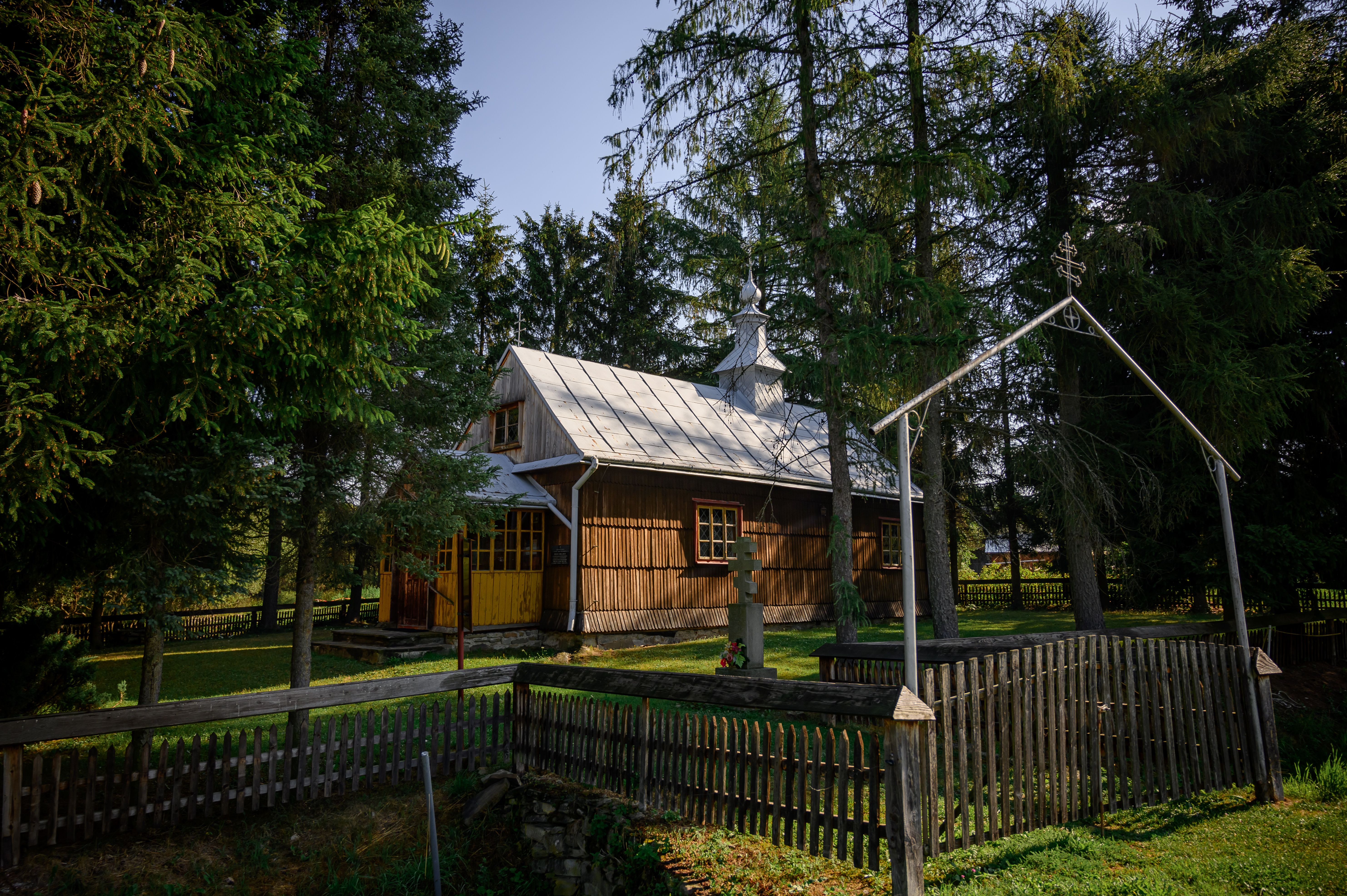 Historic Wooden Church in Dubne, Poland at Sunset · Free Stock Photo