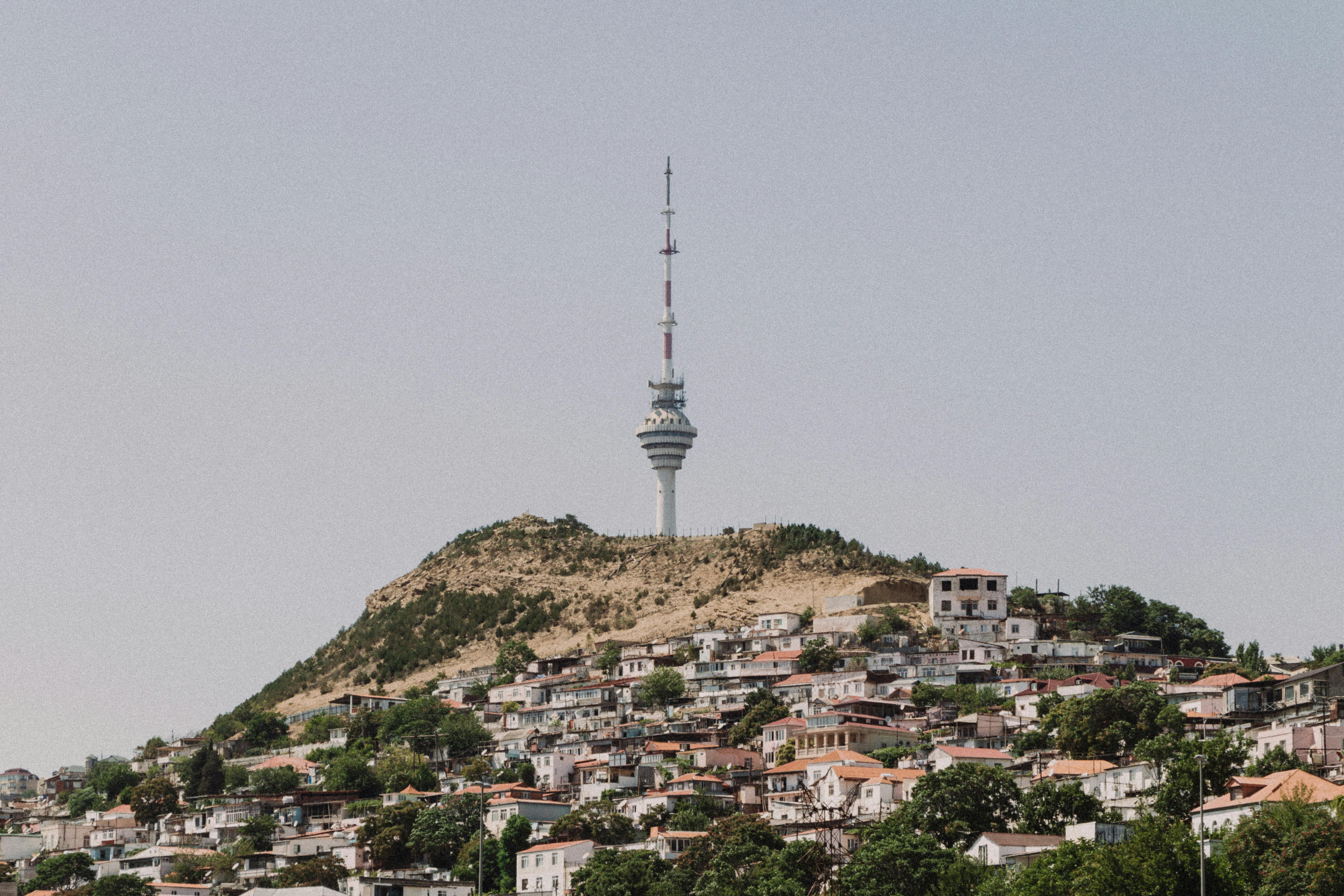 View of the Baku TV Tower behind a Hill in Baku, Azerbaijan · Free ...