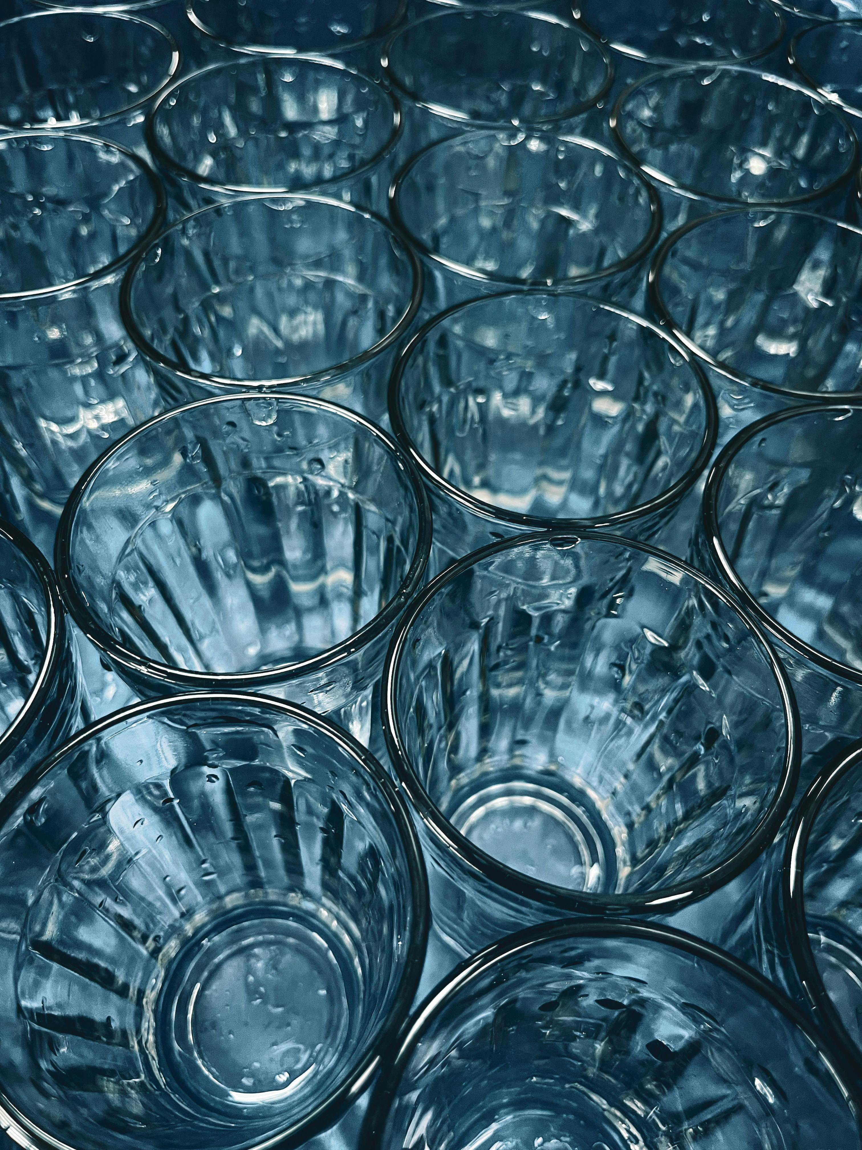 High Angle View of Crystal Glasses · Free Stock Photo