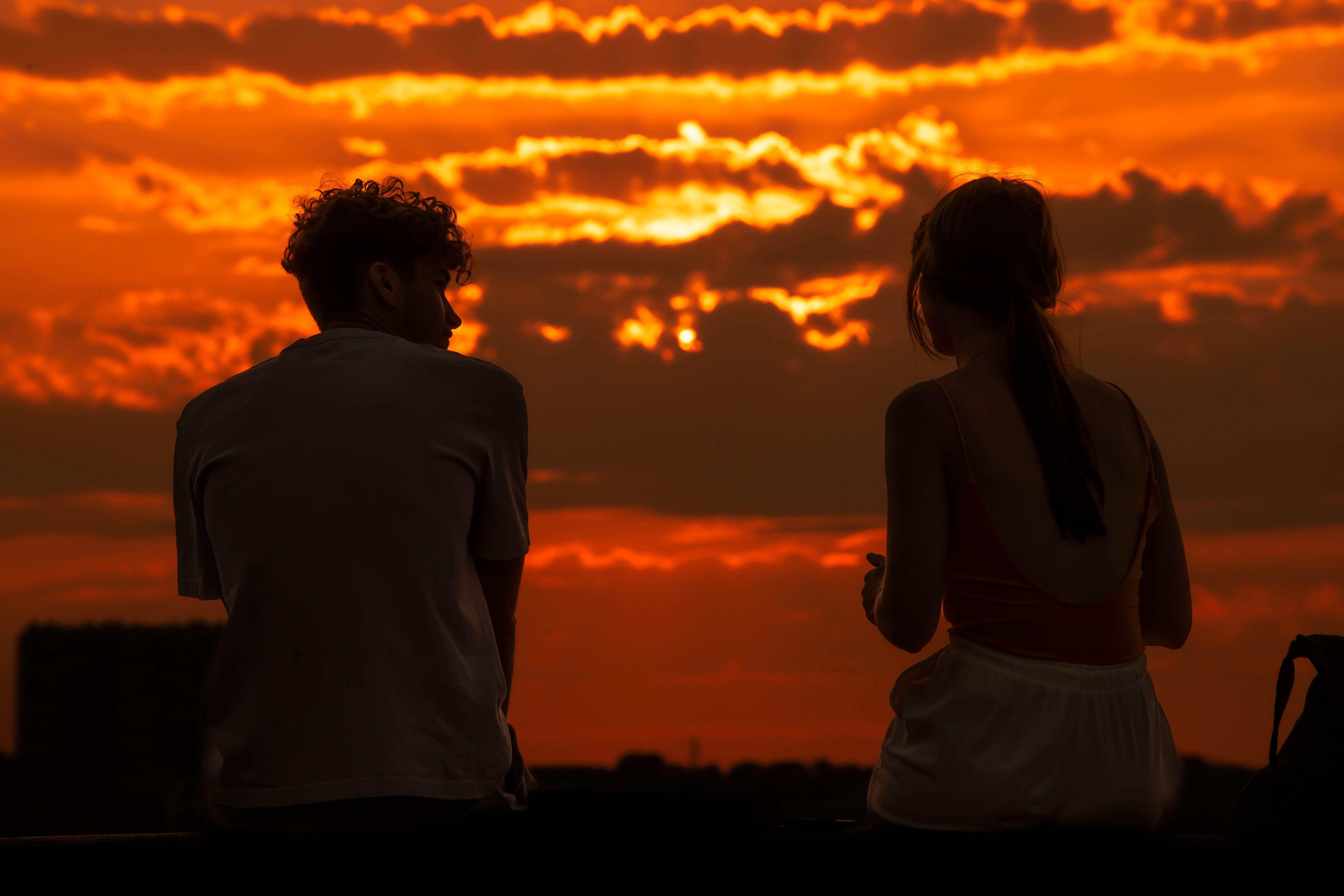 Couple Together at Sunset · Free Stock Photo