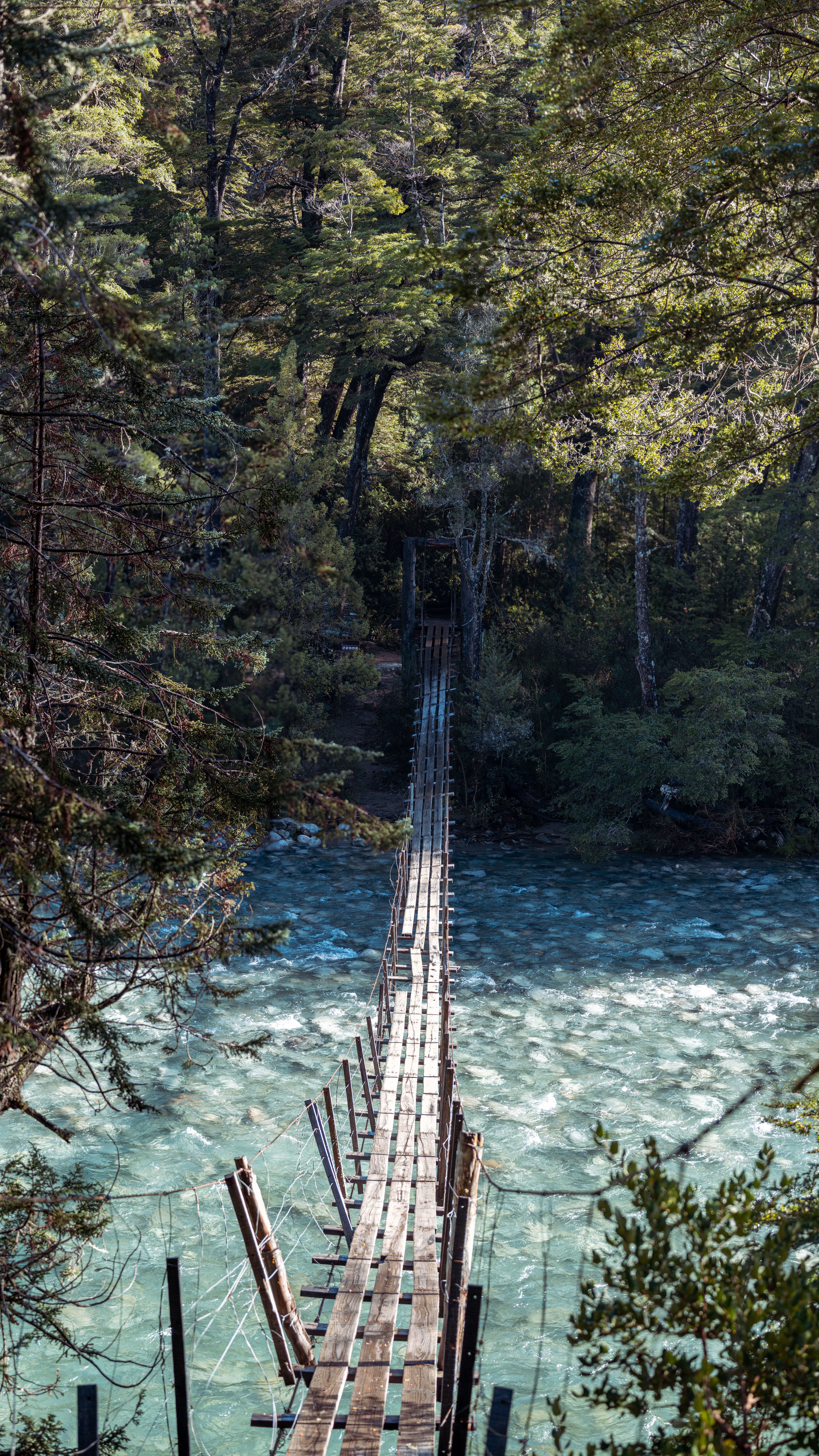 Hanging Bridge over a Rapid River · Free Stock Photo