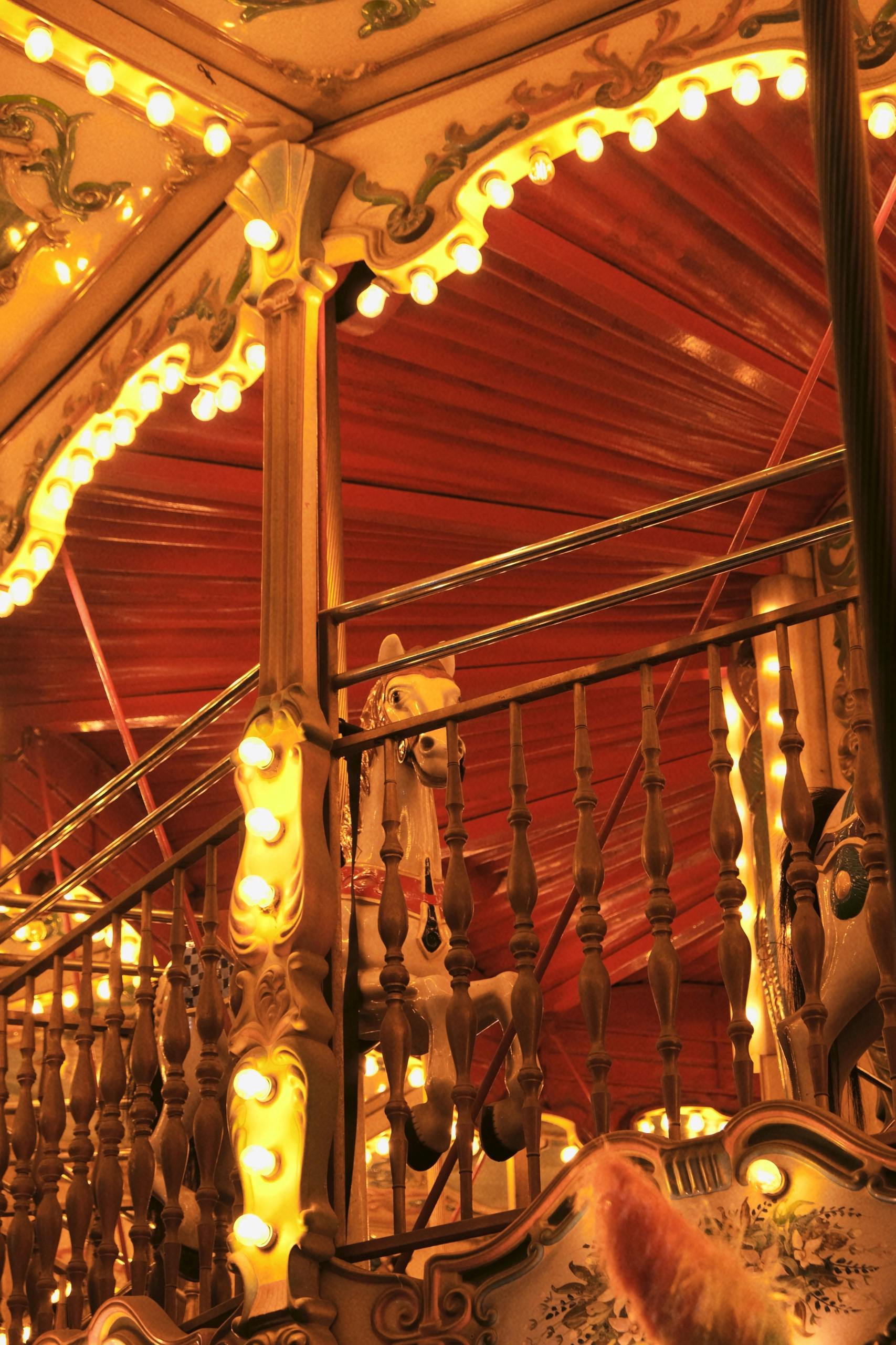 Ornate Carousel Illuminated at Night · Free Stock Photo