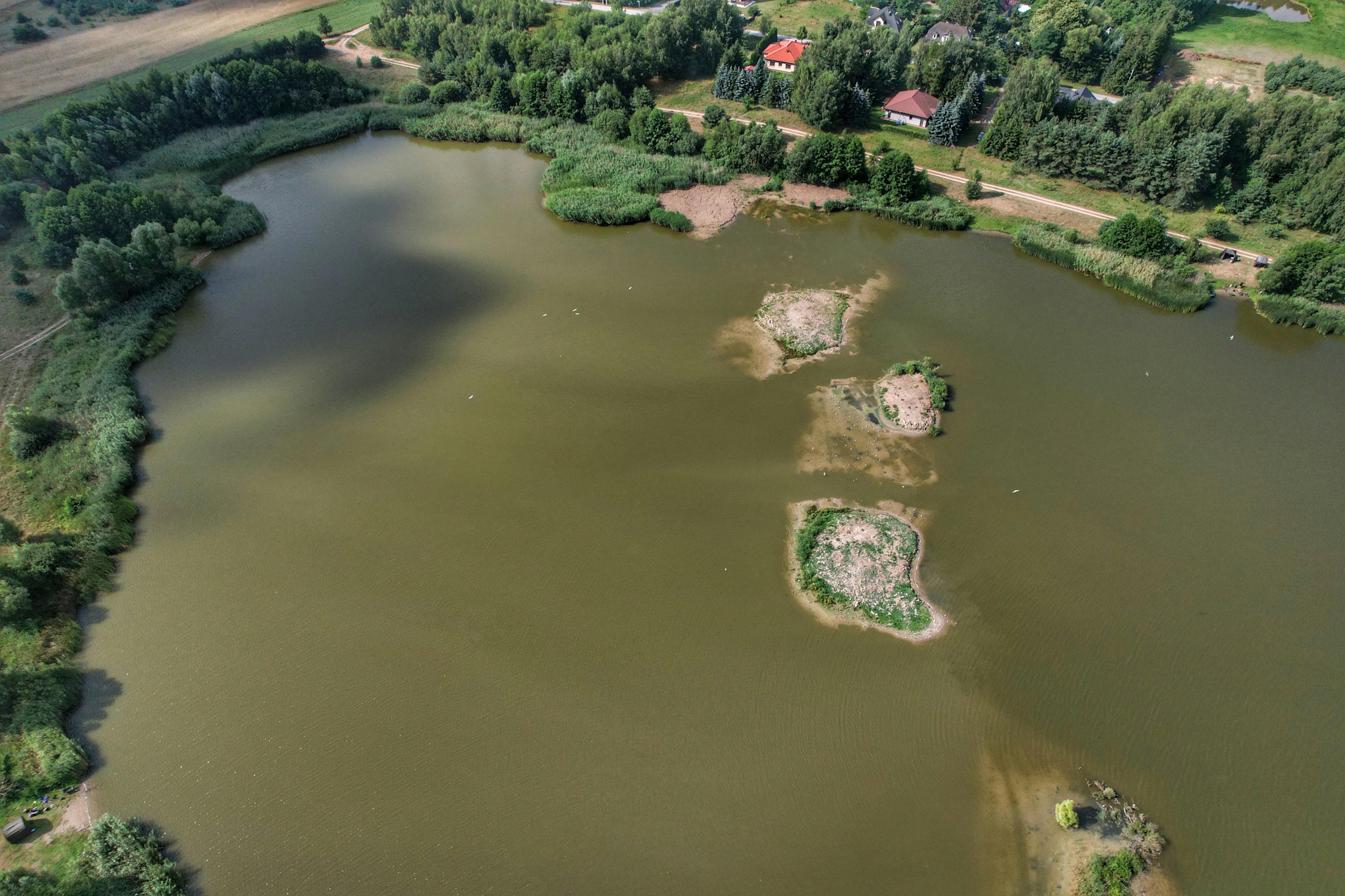 Aerial Photo of a Lake with Small Islets · Free Stock Photo