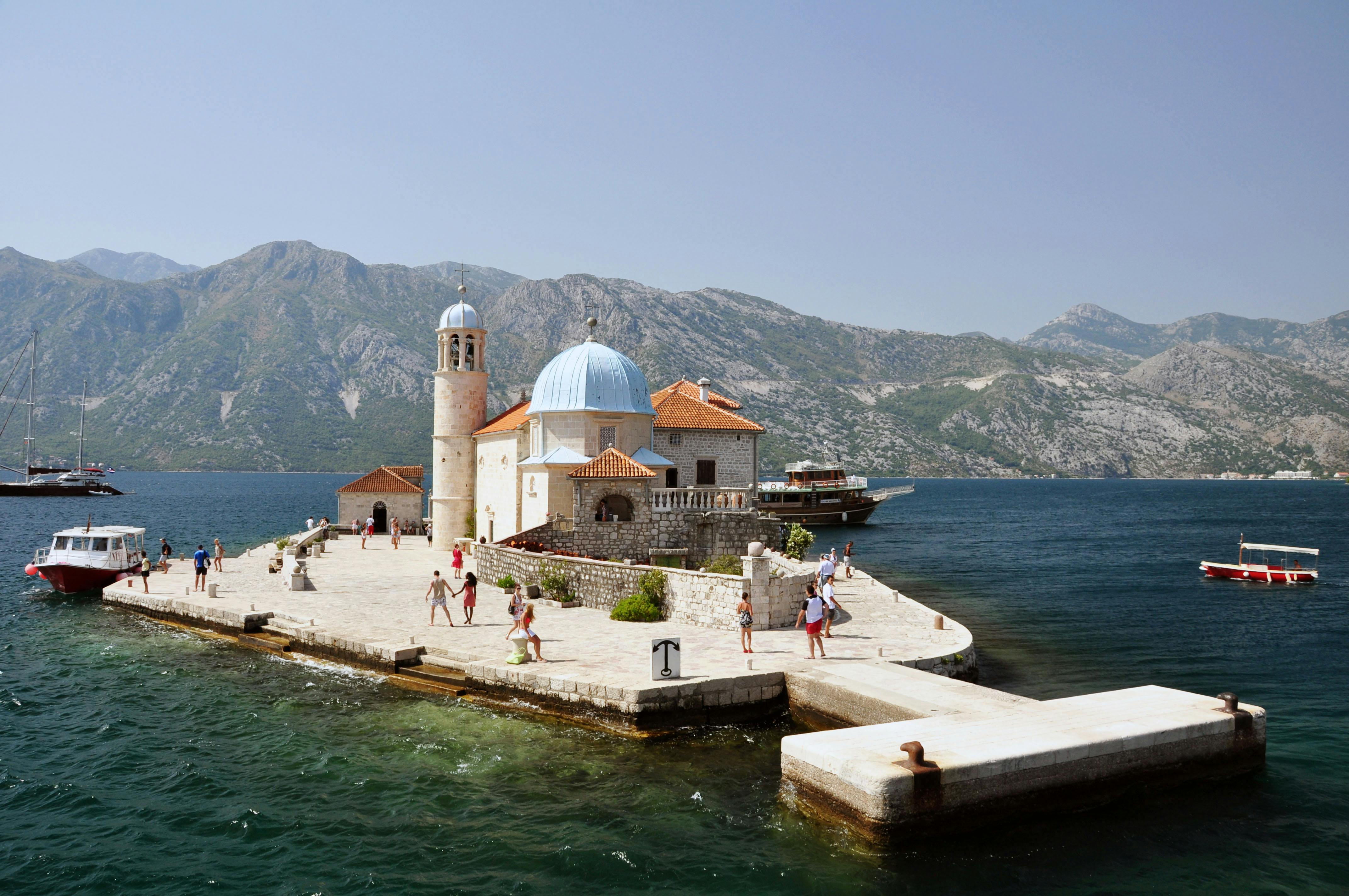 People Near St. Sabba Church in Budva, Montenegro · Free Stock Photo