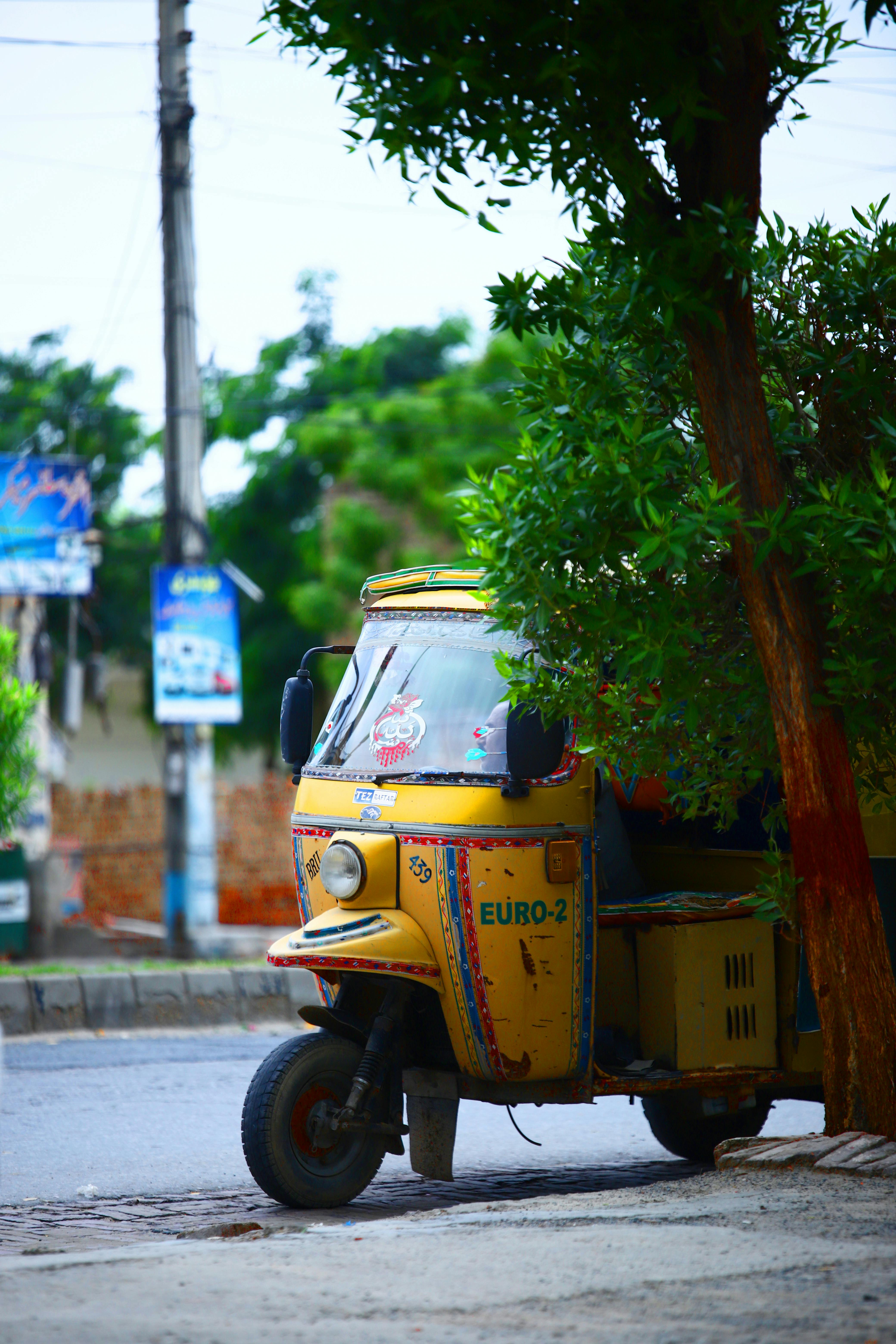 Auto Rickshaw near Tree · Free Stock Photo