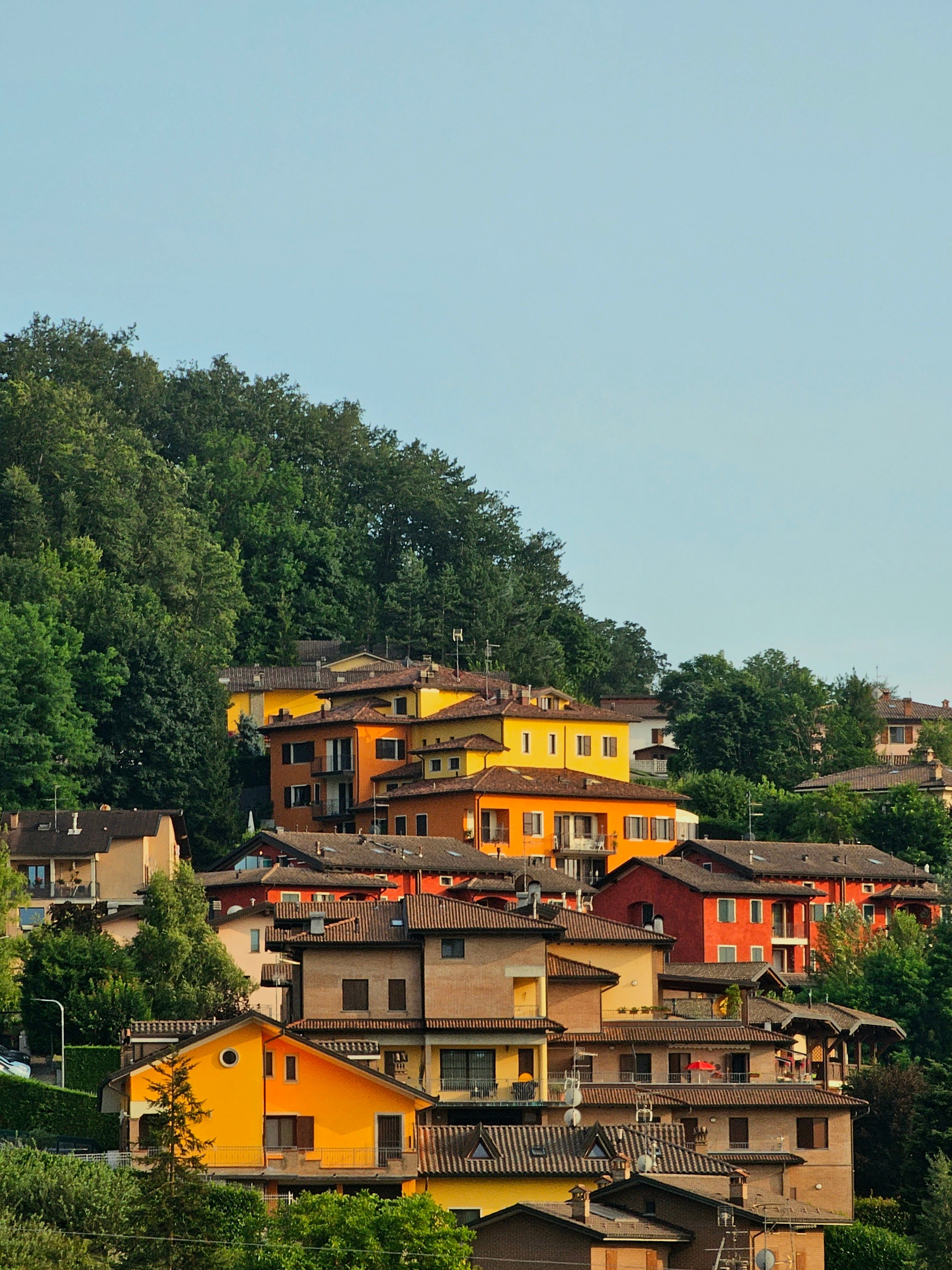 Houses in Town on Hill · Free Stock Photo