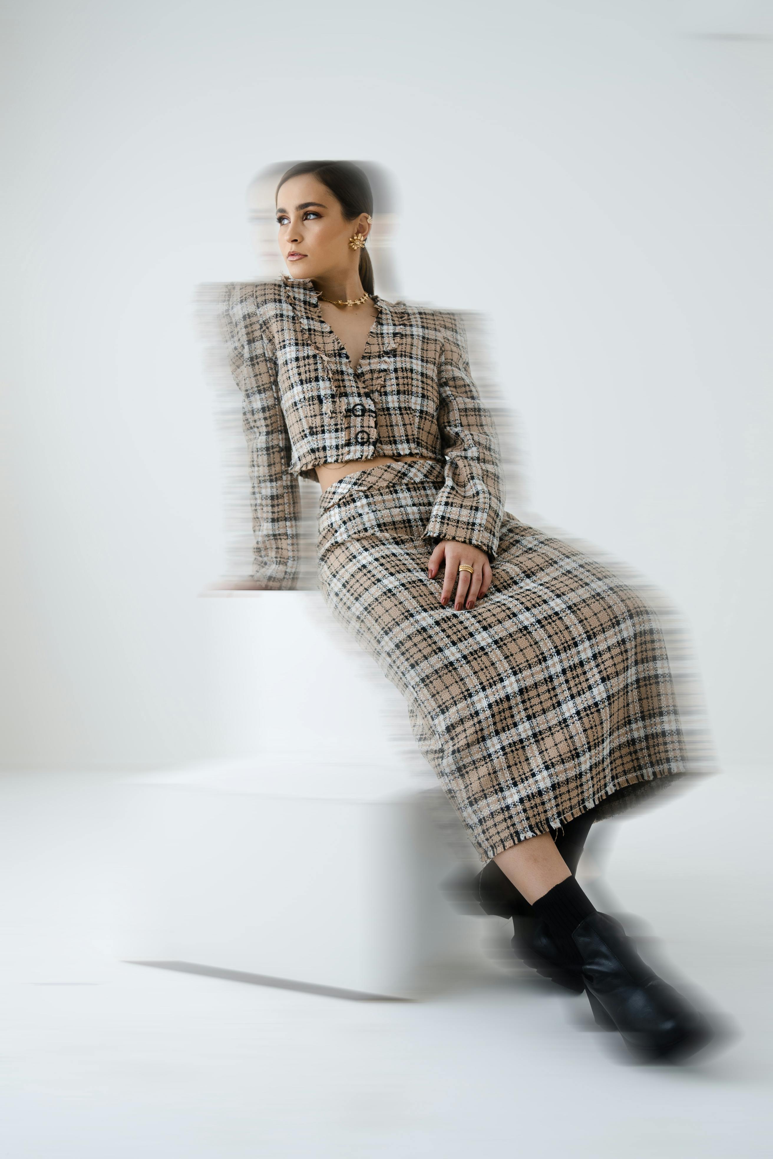 Blurred Model on White Background · Free Stock Photo