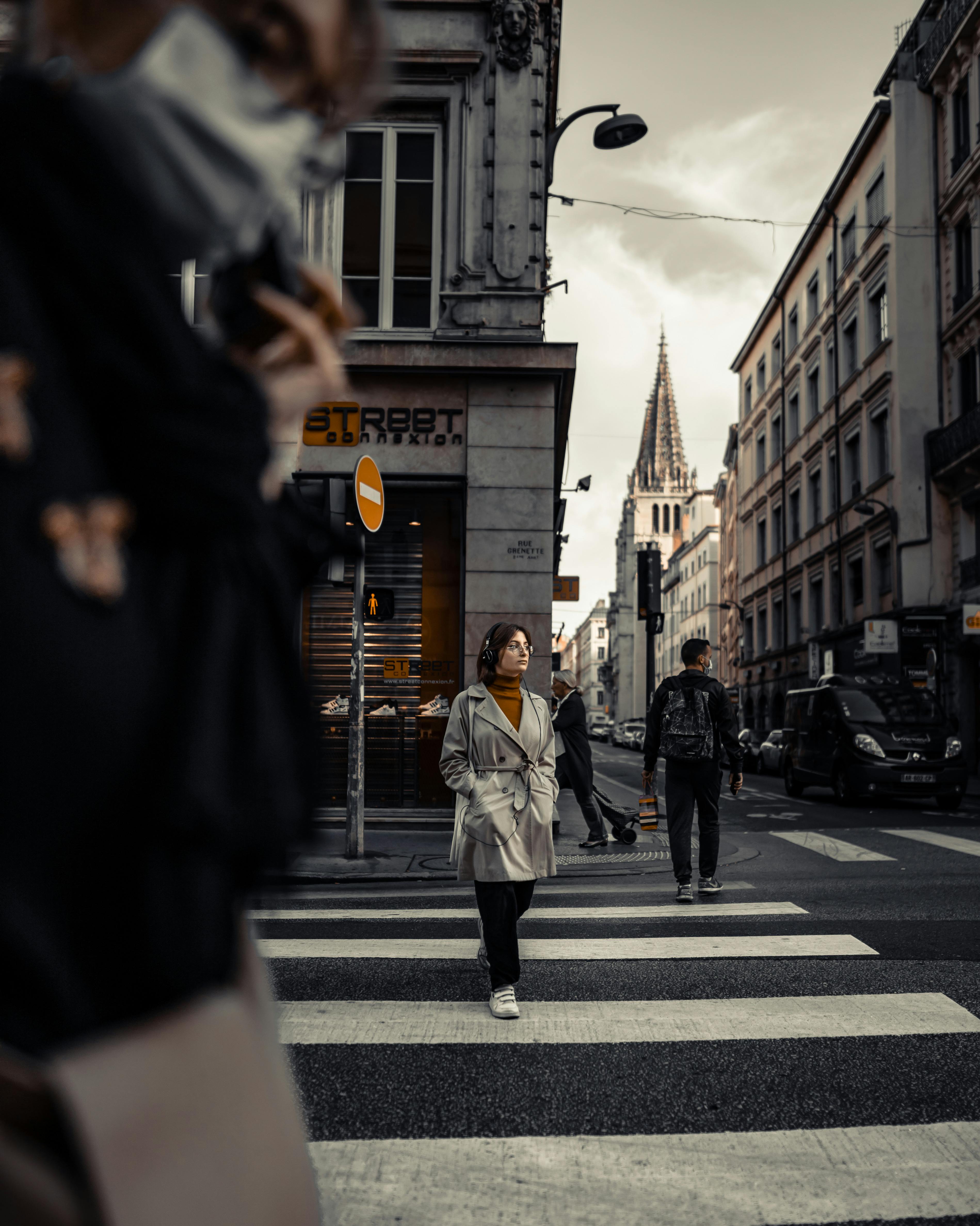 People Walking on Crosswalk · Free Stock Photo