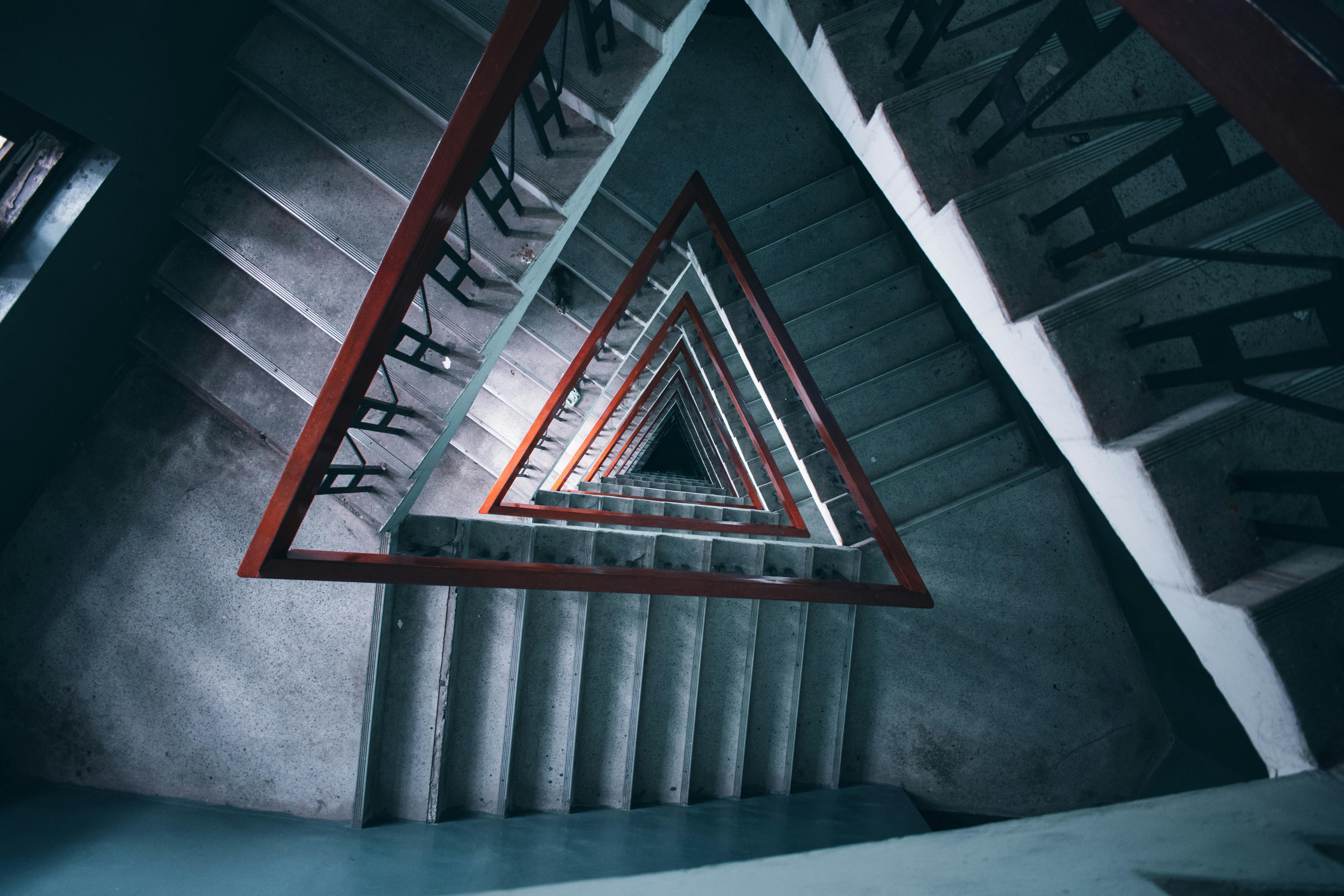 Top View of Triangular Staircase · Free Stock Photo