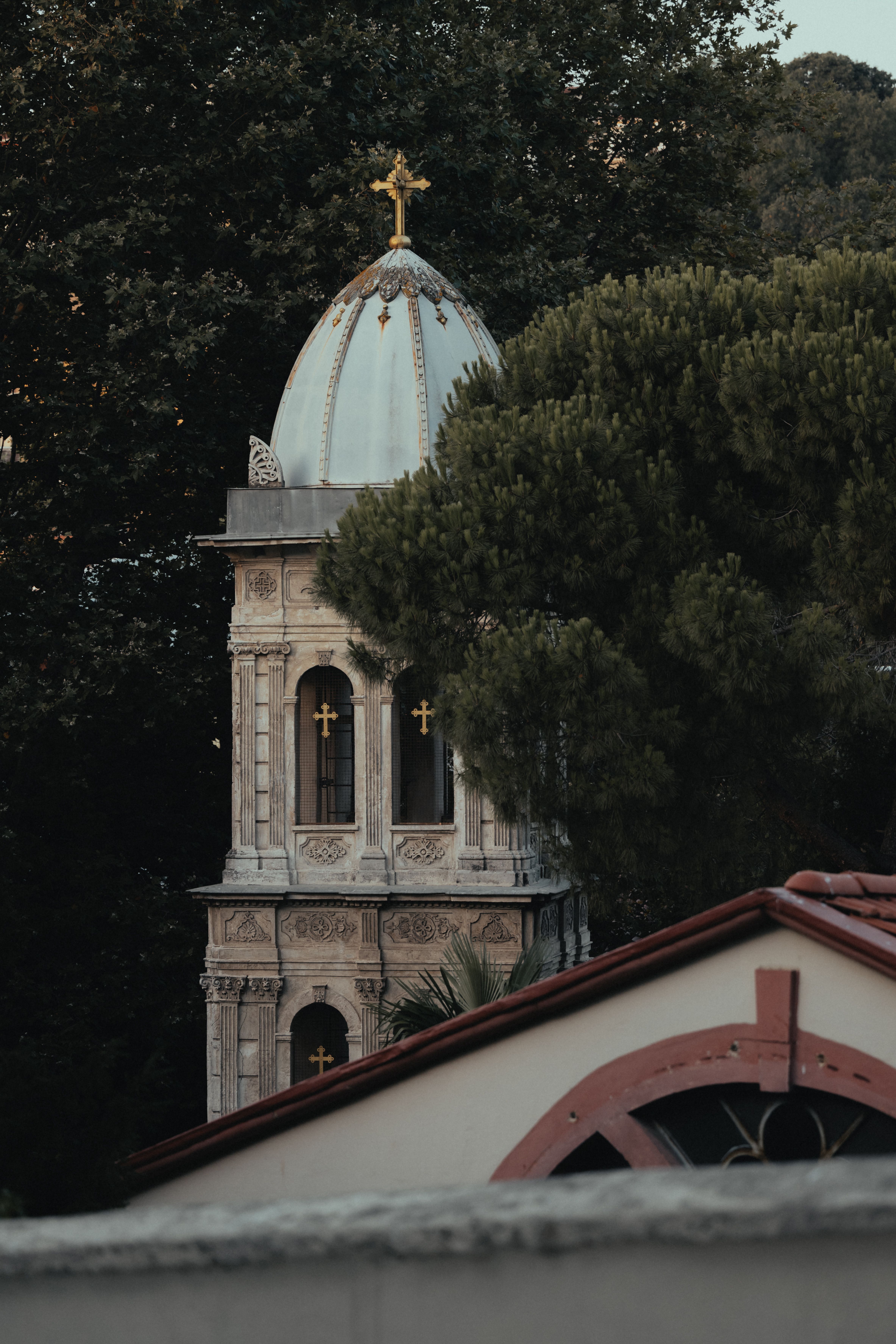Church Tower behind Trees · Free Stock Photo