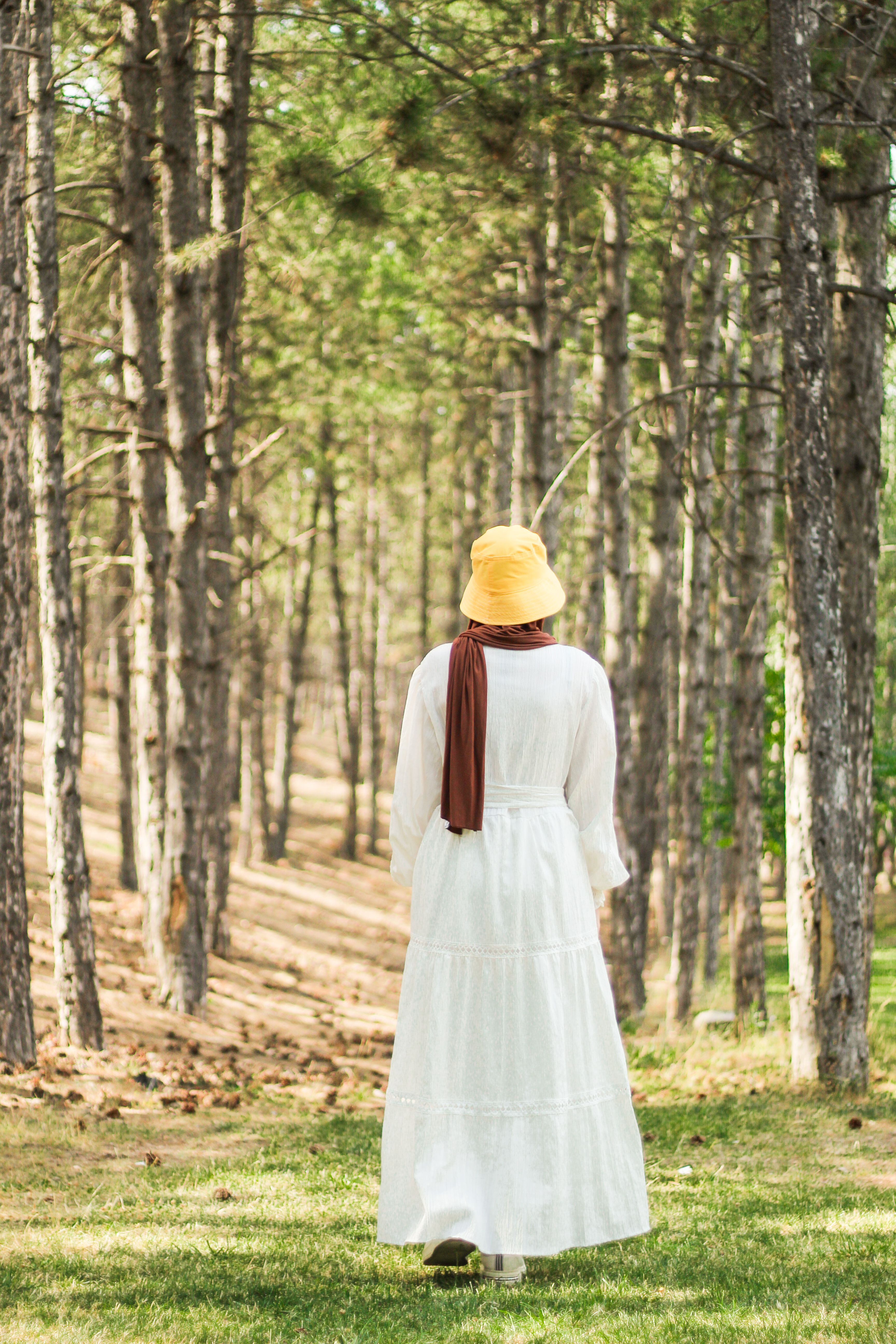 Back View of Woman in Dress and Hijab · Free Stock Photo