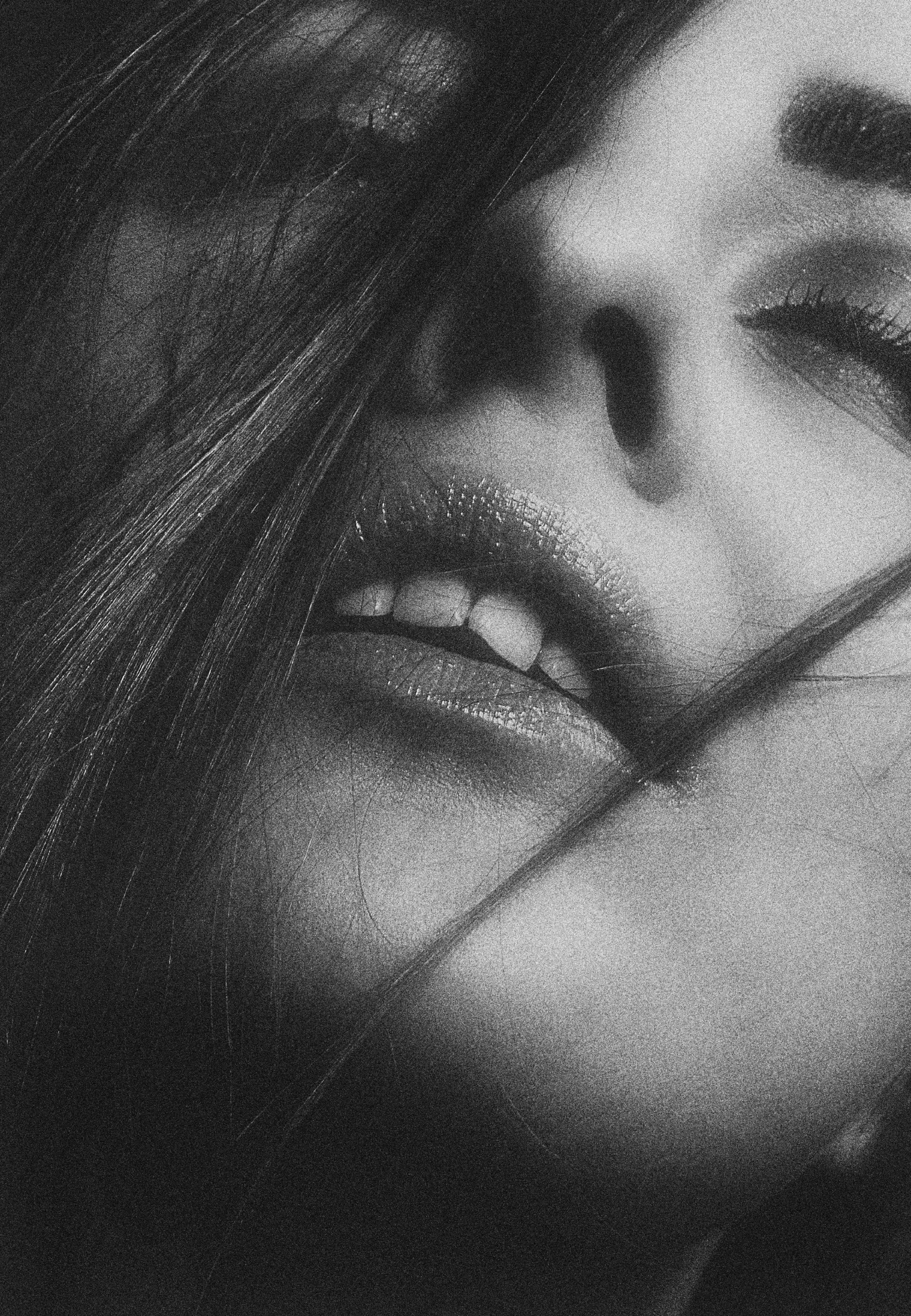 Shoulder, Back and Face of Woman with Eyes Closed · Free Stock Photo