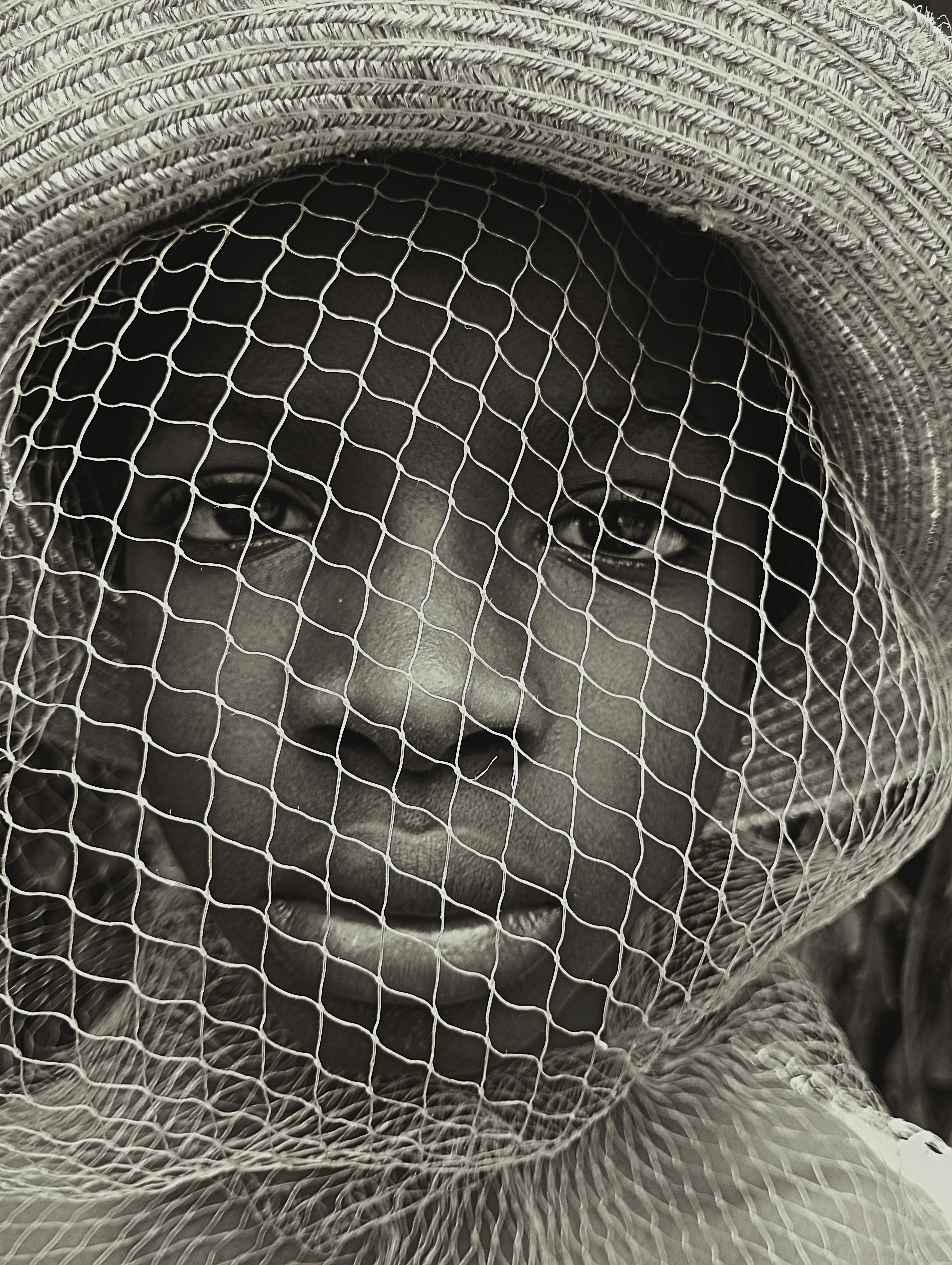 Portrait of Boy with Net on Face · Free Stock Photo